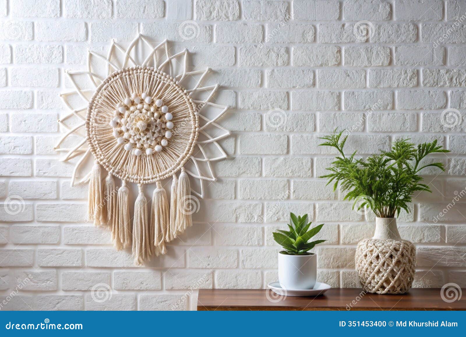 Boho Chic Macrame Decor with Natural Textures, Complementing a ...