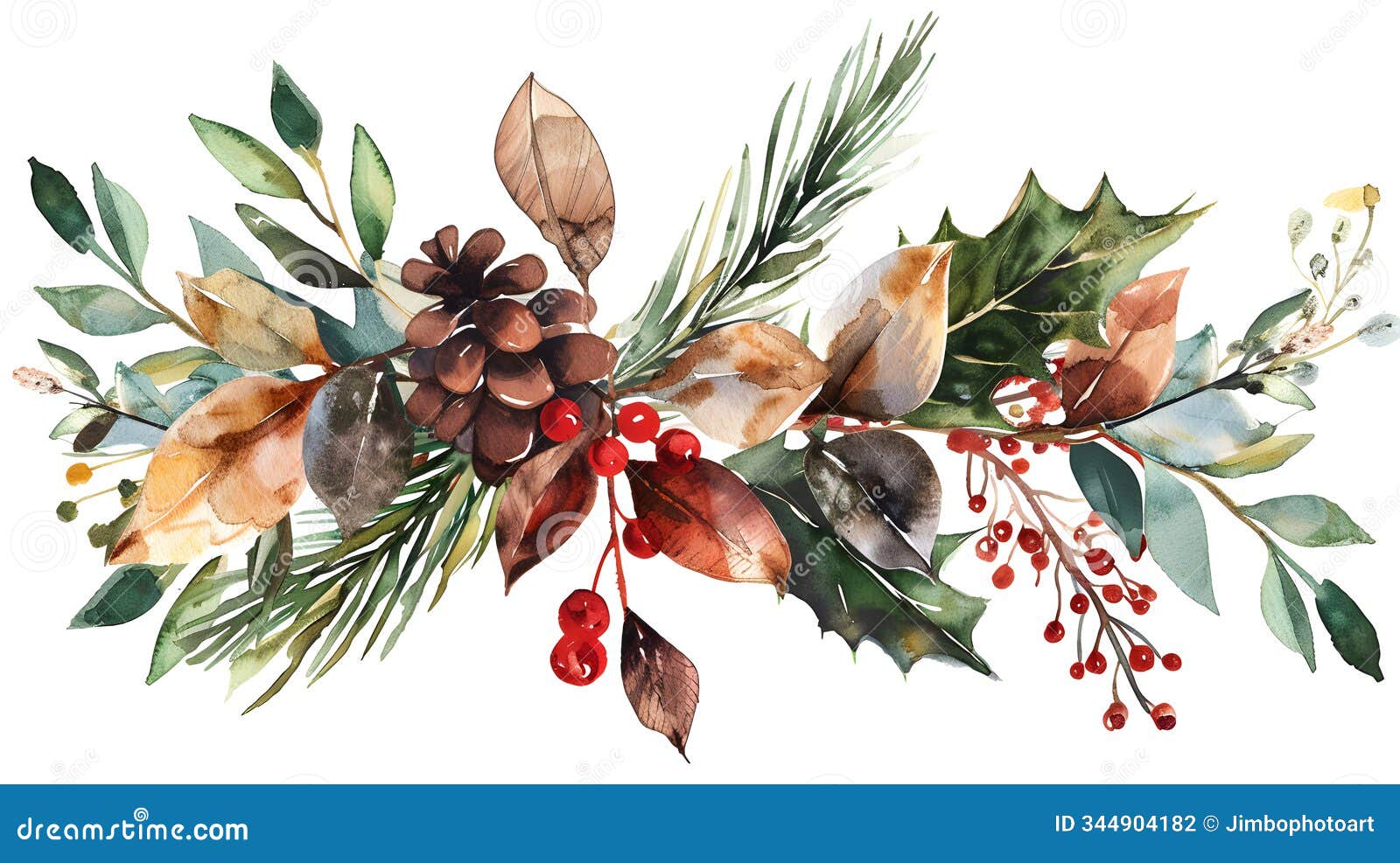 Christmas Mistletoe Clipart Decorated with Feature Stock Illustration ...