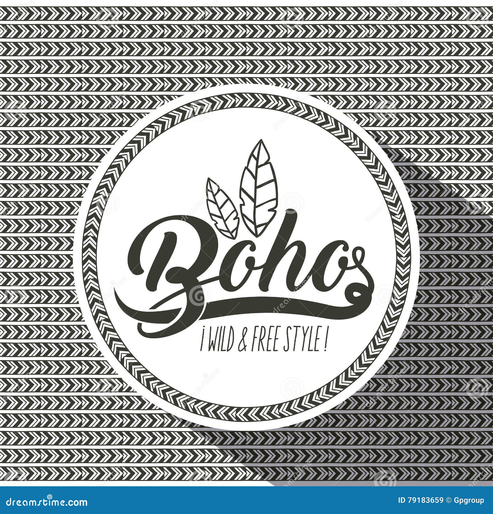 Boho Circle Bohemic and Ornament Design Stock Vector - Illustration of ...