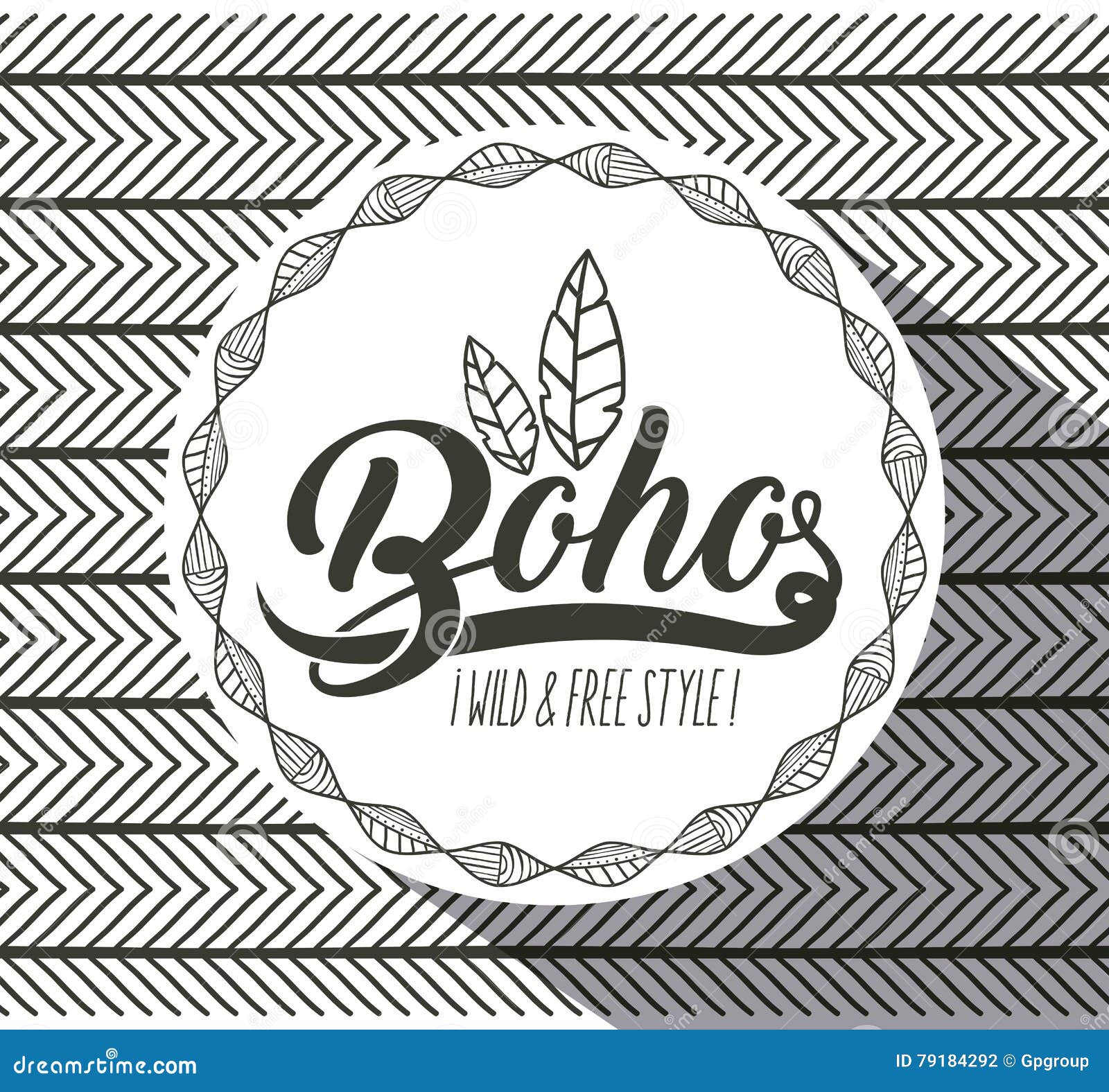Boho Circle Bohemic and Ornament Design Stock Vector - Illustration of ...