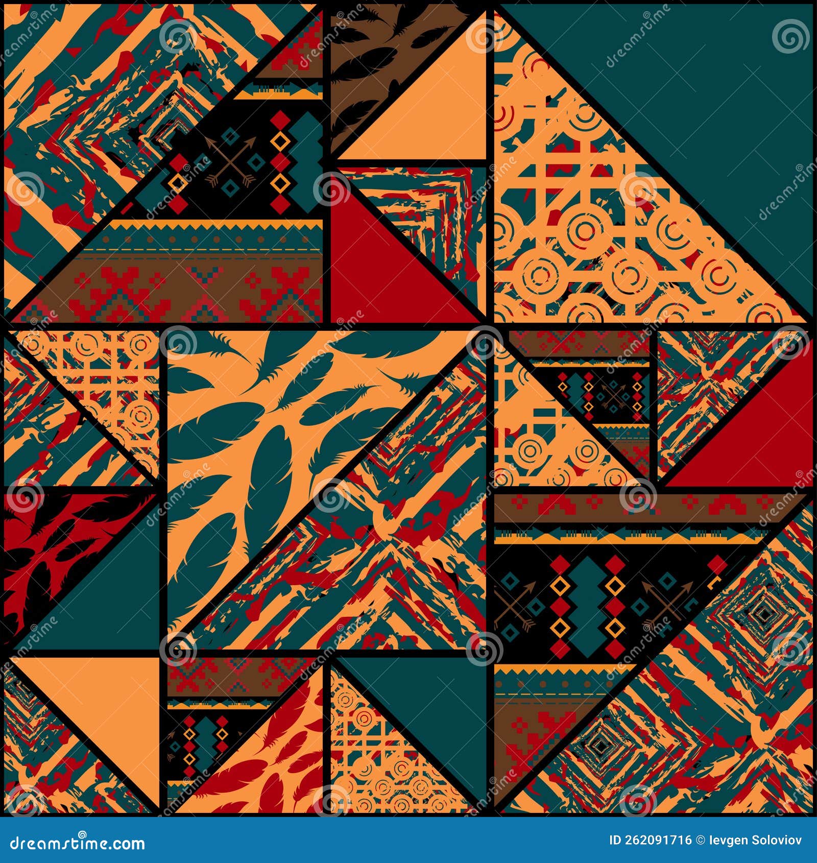 Boho cool color pattern stock vector. Illustration of decoration ...