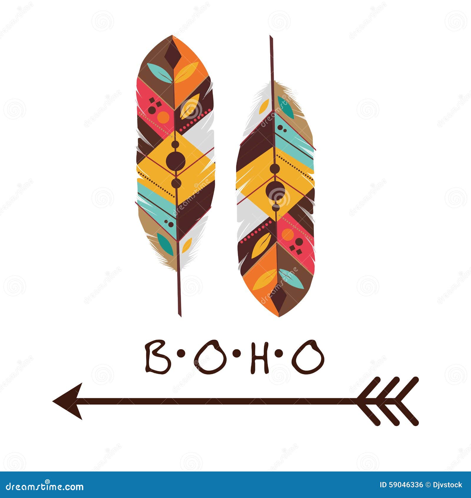 Boho design stock vector. Illustration of spring, hipster - 59046336