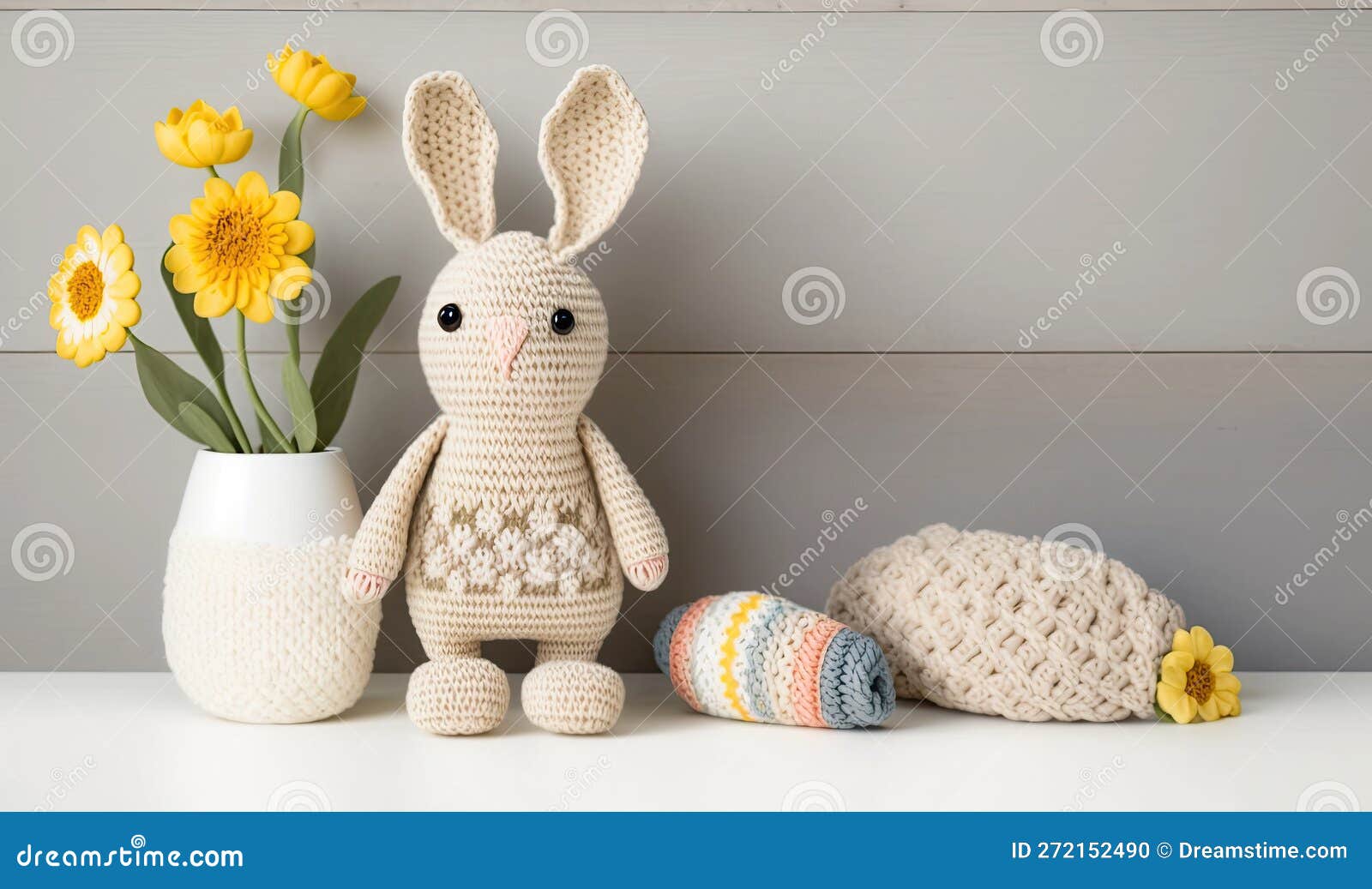 Boho Easter Bunny and Spring Flowers Bunnies Generative AI Stock ...