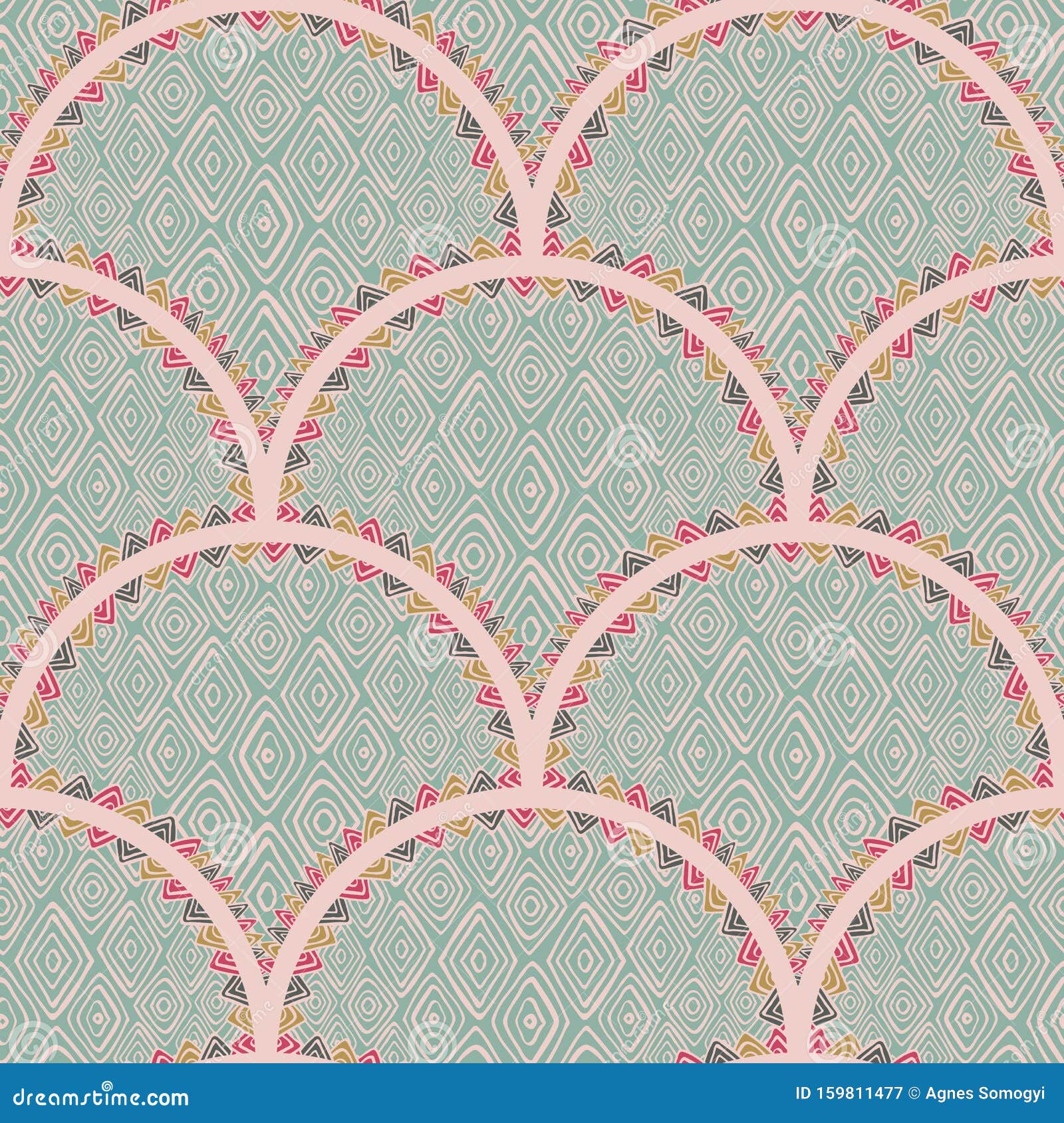 Sea Fish Diamond Caranx Under Water. Watercolor Royalty-Free ...