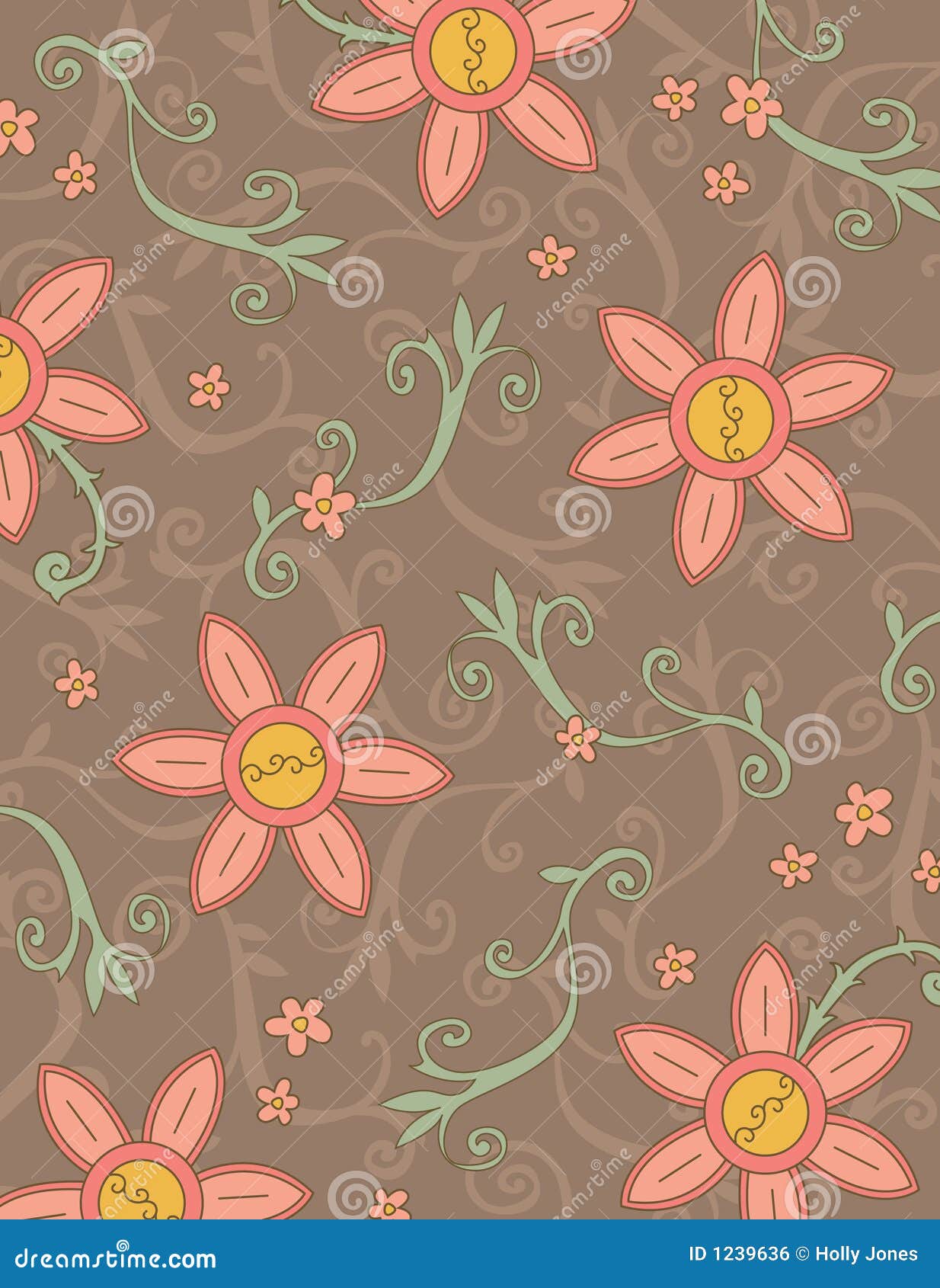 Boho flower pattern stock vector. Illustration of remembrance - 1239636