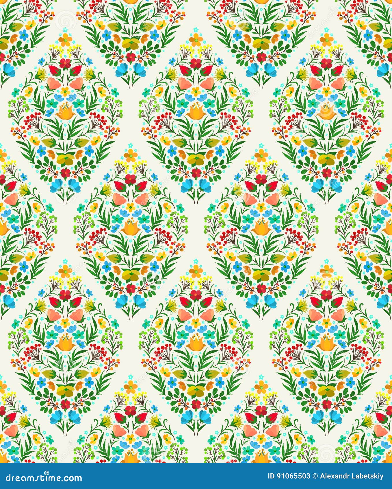 Boho Flower Pattern stock vector. Illustration of boho - 91065503