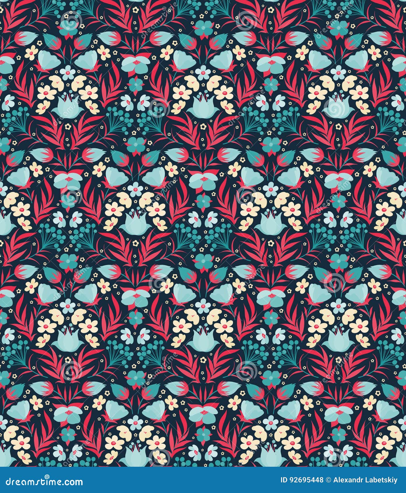 Boho Flower Pattern stock vector. Illustration of curve - 92695448