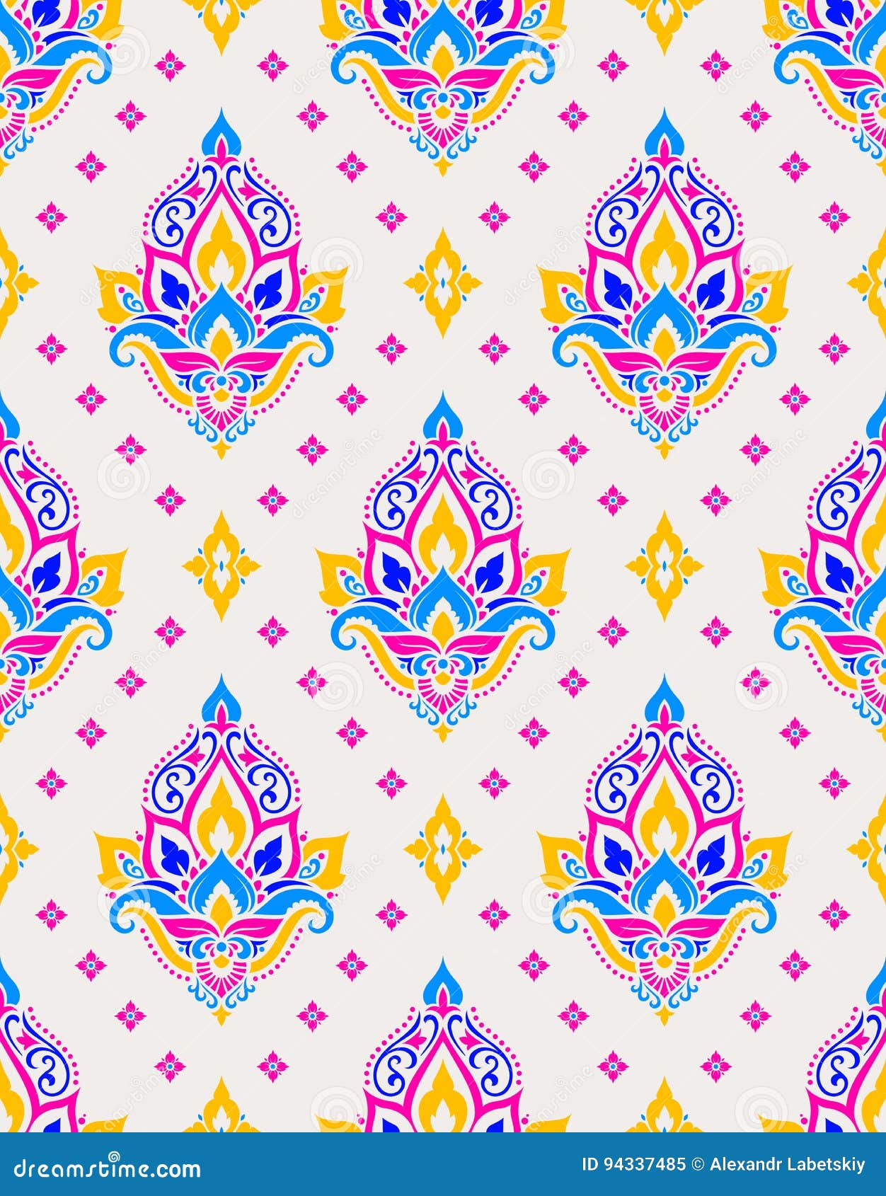 Boho Flower Pattern stock vector. Illustration of design - 94337485