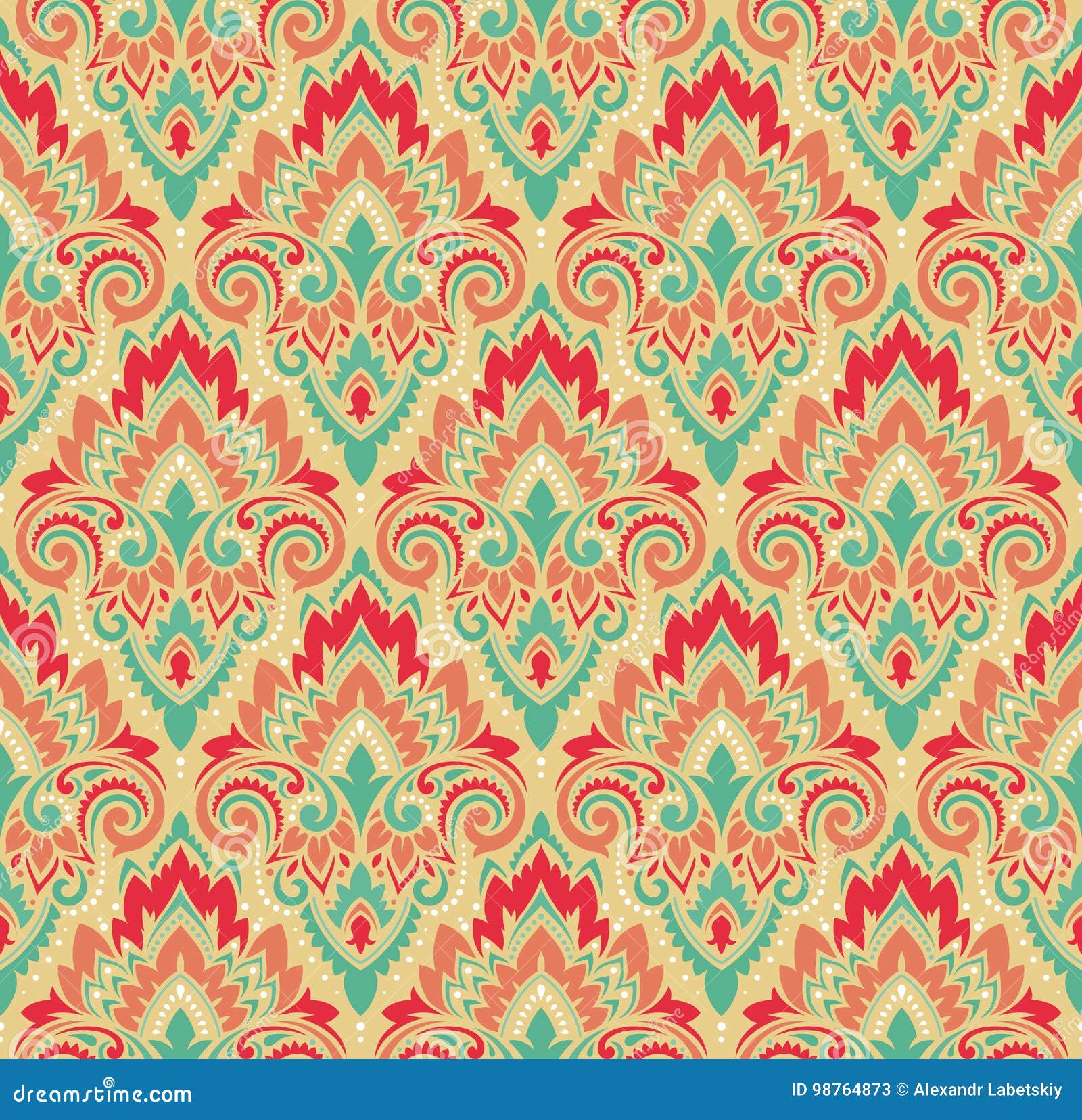 Boho Flower Pattern stock vector. Illustration of design - 98764873