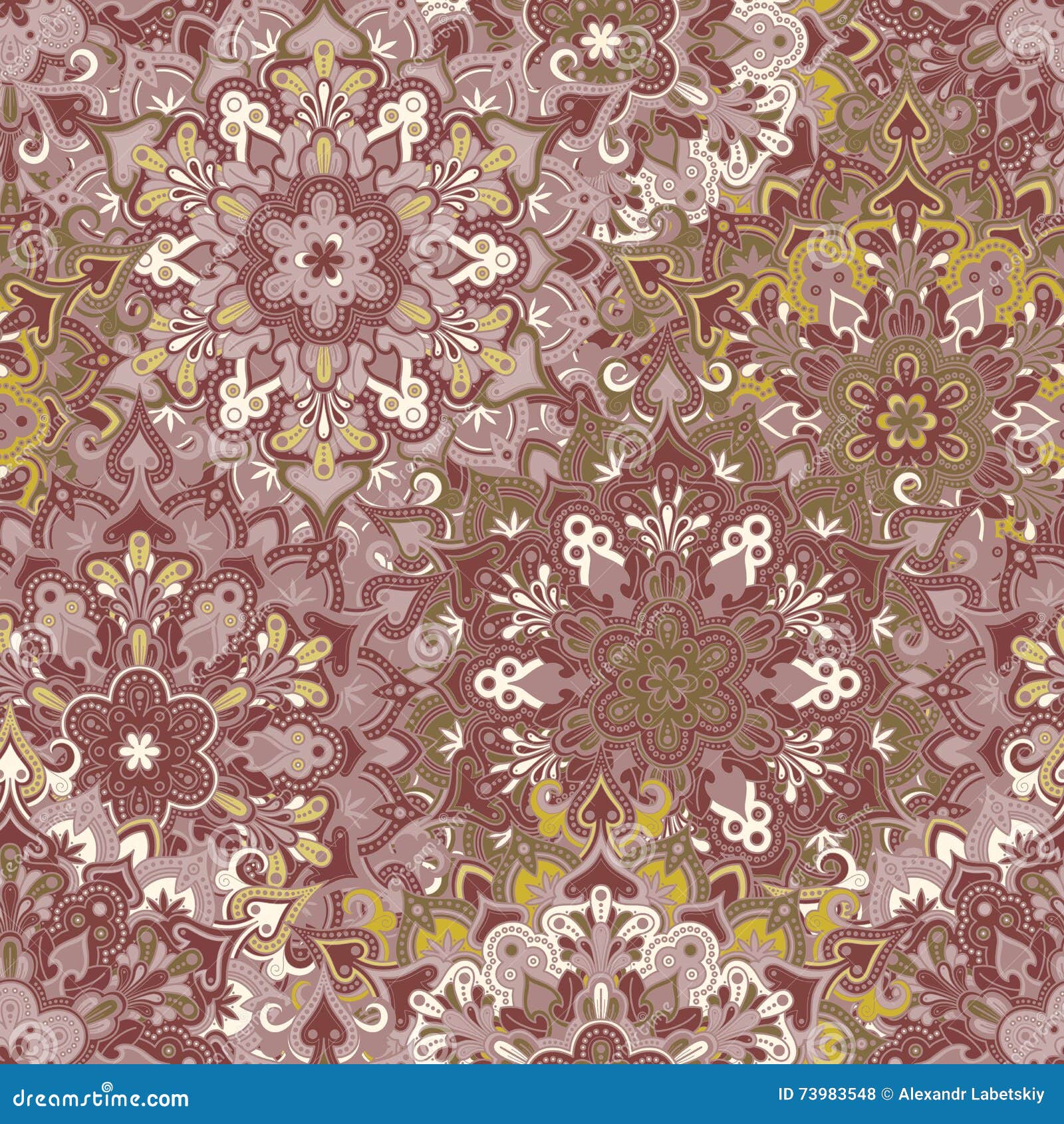 Boho Flower Pattern stock vector. Illustration of decoration - 73983548