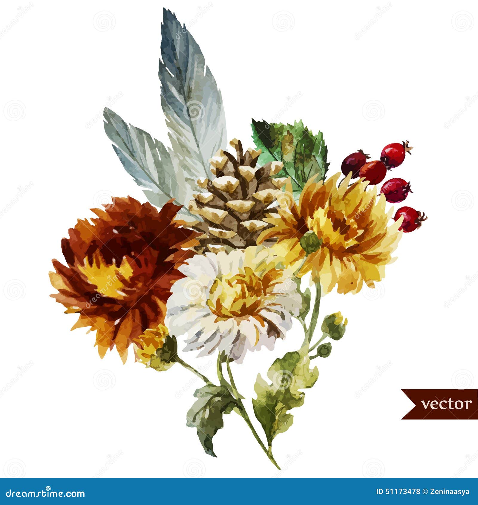 Boho Flowers Vector Illustration | CartoonDealer.com #51173478