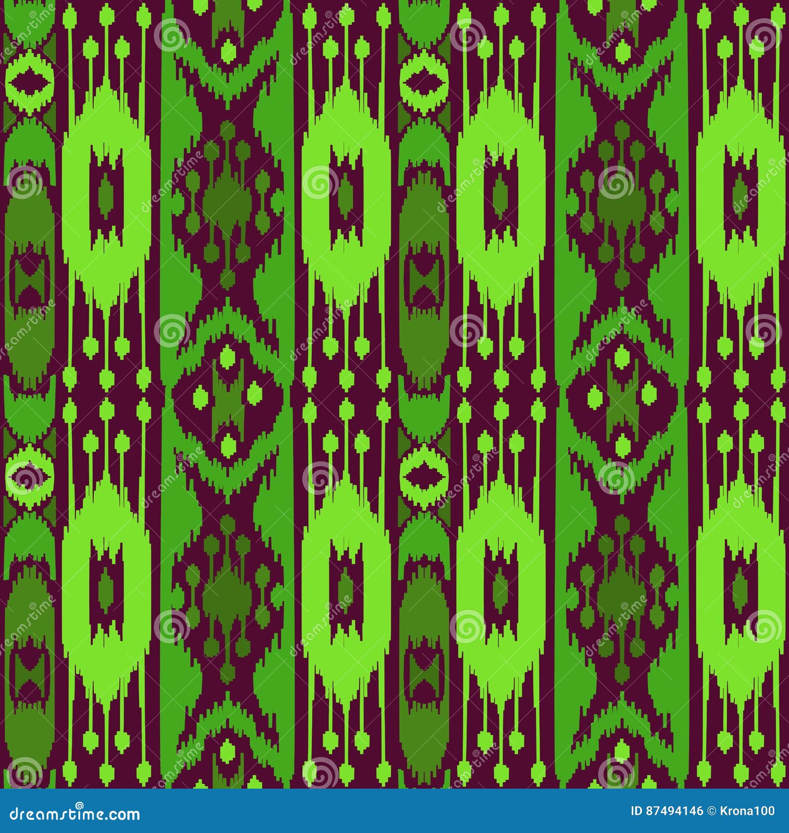Boho Green Seamless Pattern Stock Vector - Illustration of pattern ...