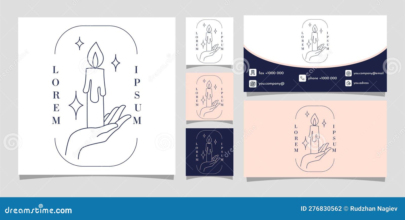 Boho hand with candle logo stock vector. Illustration of boutique ...