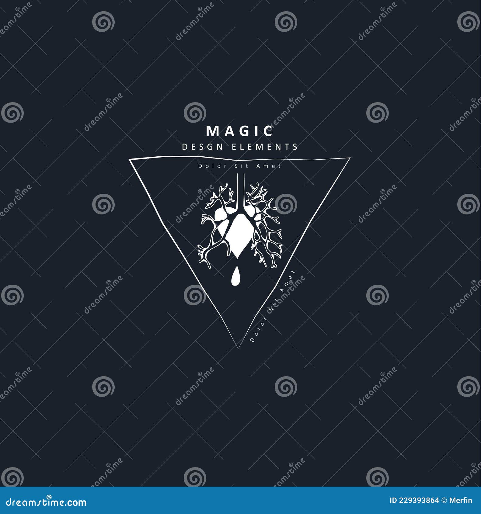 Boho Hand Drawn Mystical Magic Logo. Esoteric Doodle Elements. Black ...