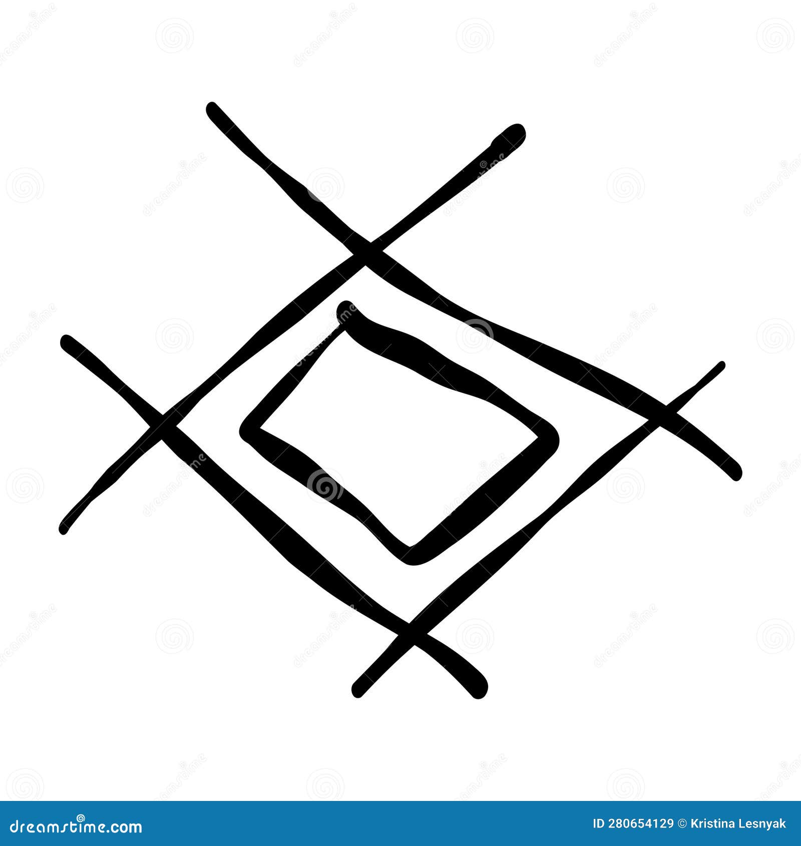 Boho Icon Doodle Line Element Black White Stock Vector - Illustration ...