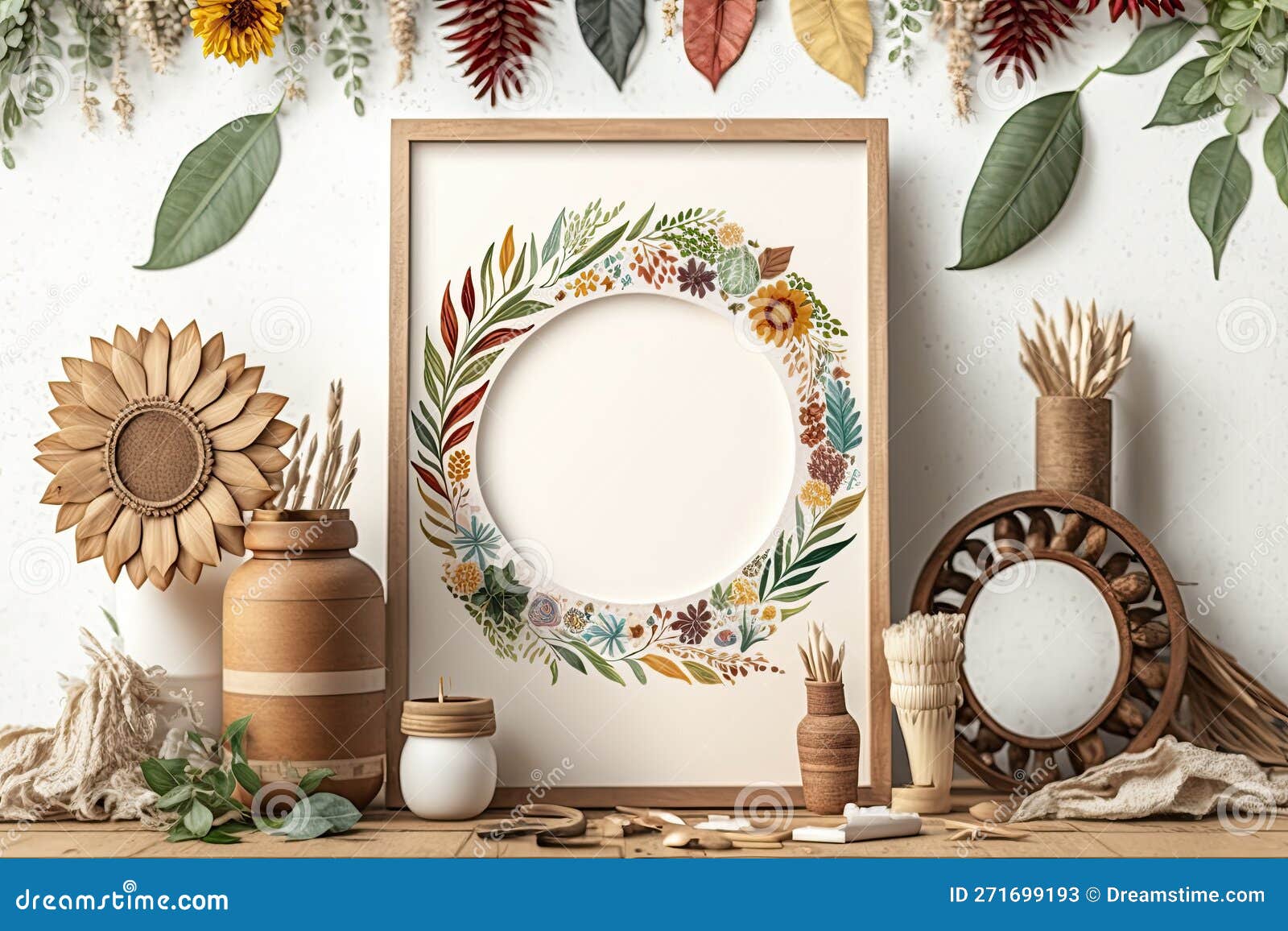 Boho Inspired Decorative Set Mockup Stock Illustration - Illustration ...