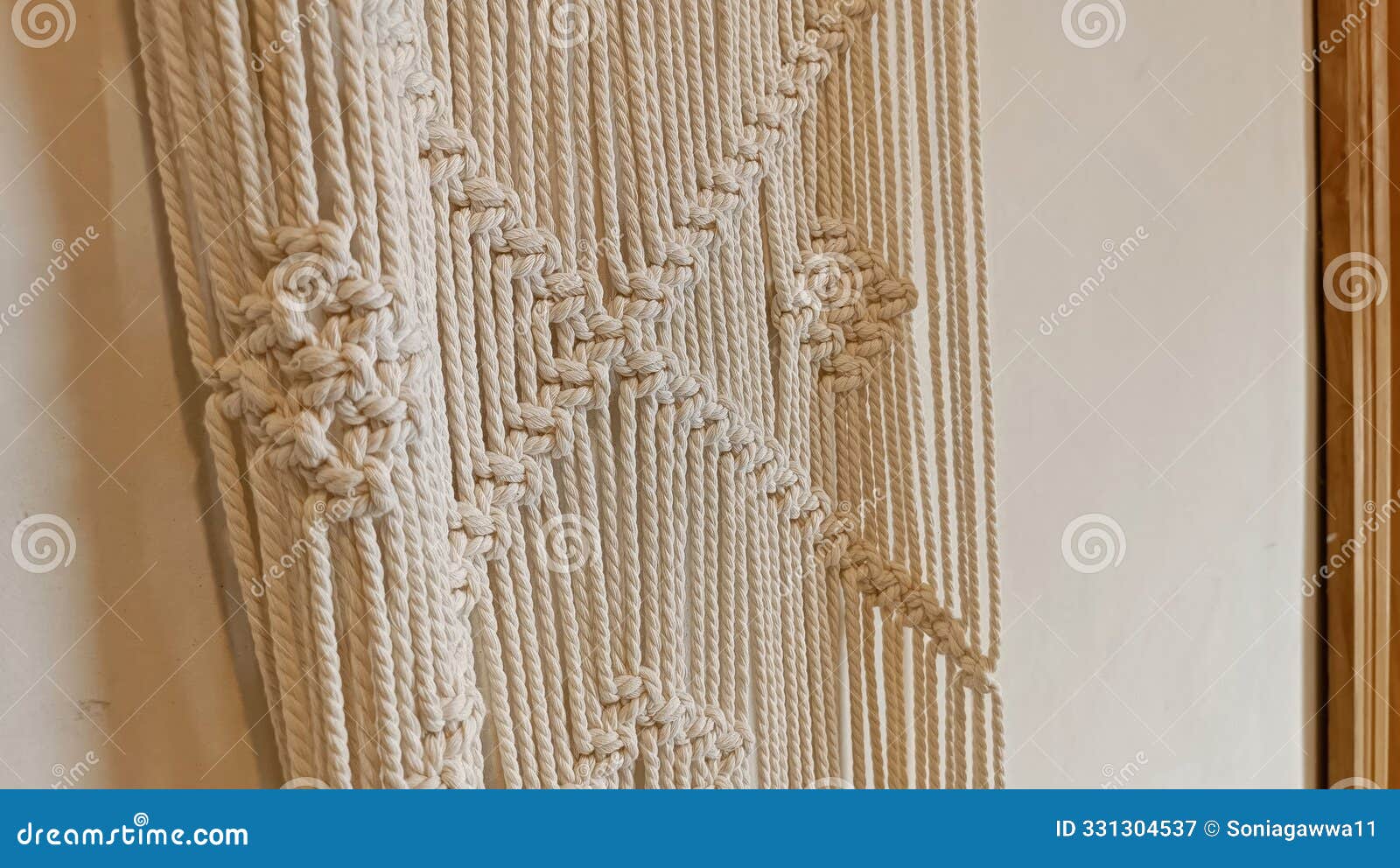 Boho Macrame Wall Hanging in Cozy Interior Space Stock Image - Image of ...