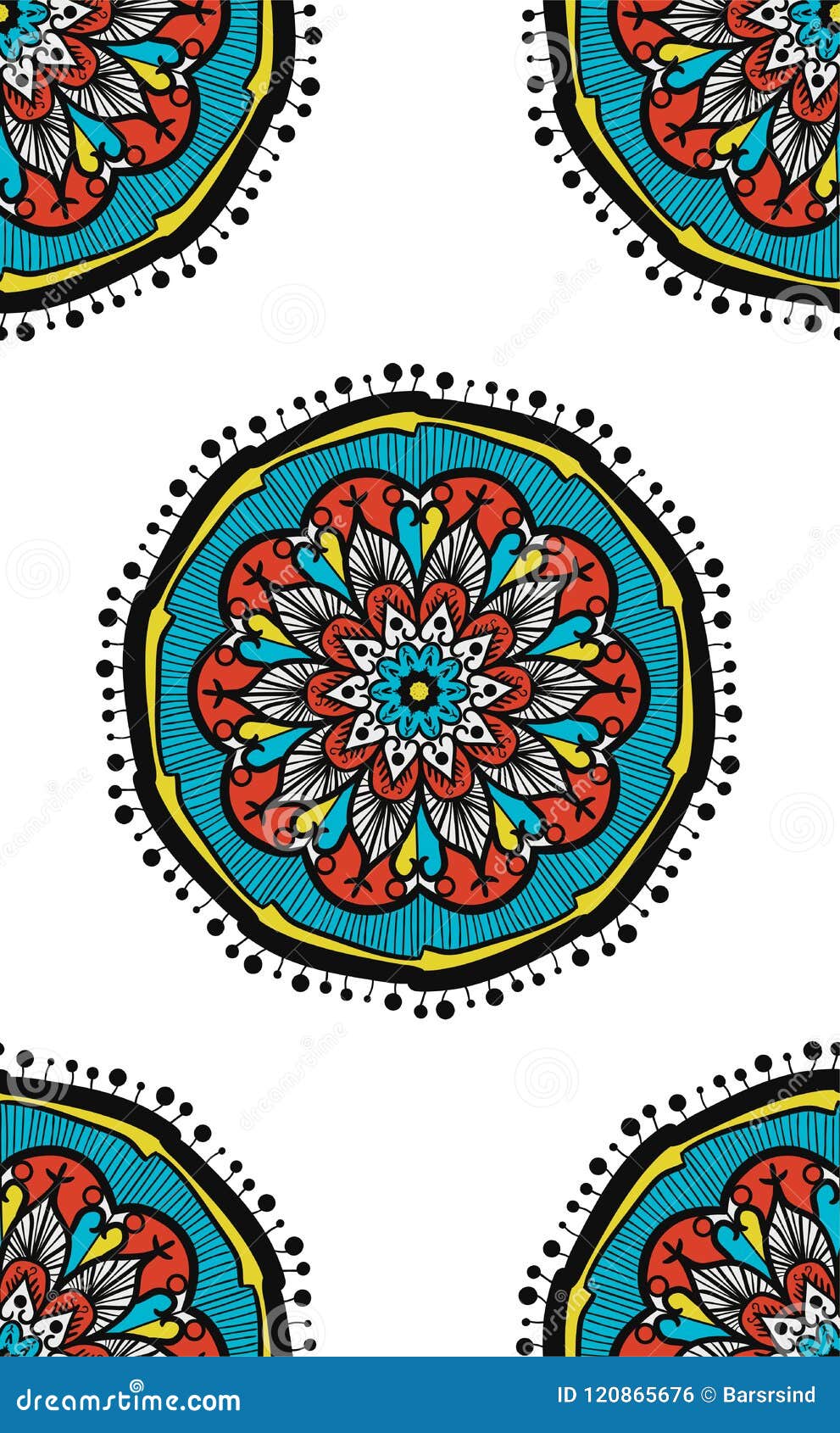 Boho Mandala Seamless Pattern Stock Vector - Illustration of ethnic ...