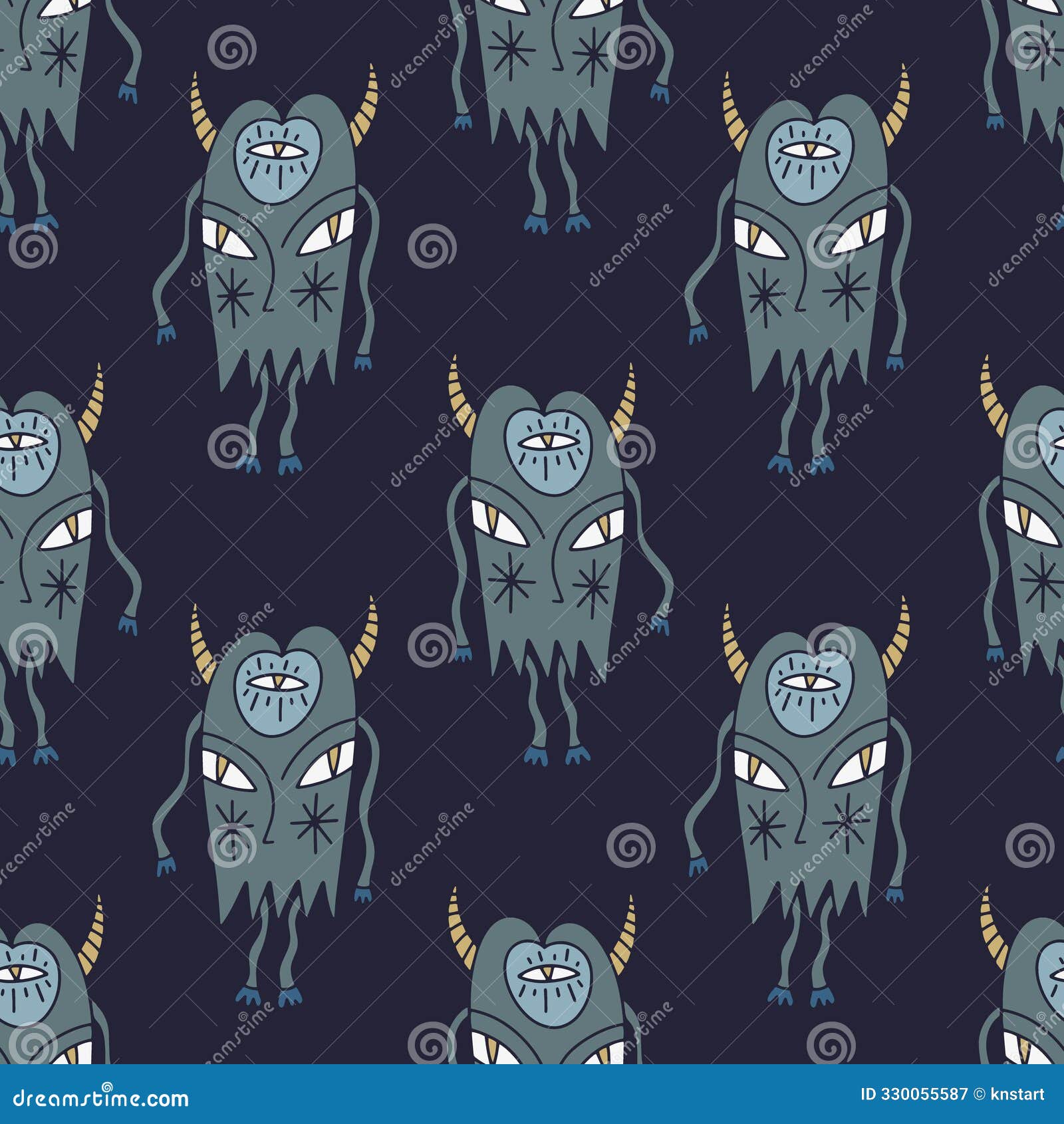 Boho Mystical Kind Friendly Monsters Characters Vector Flat Art Clipart ...