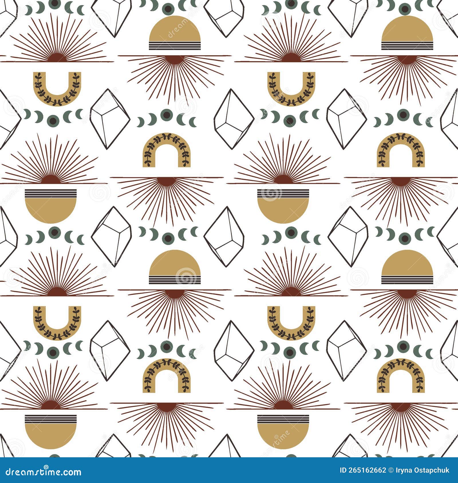 Boho Pattern stock vector. Illustration of number, brown - 265162662
