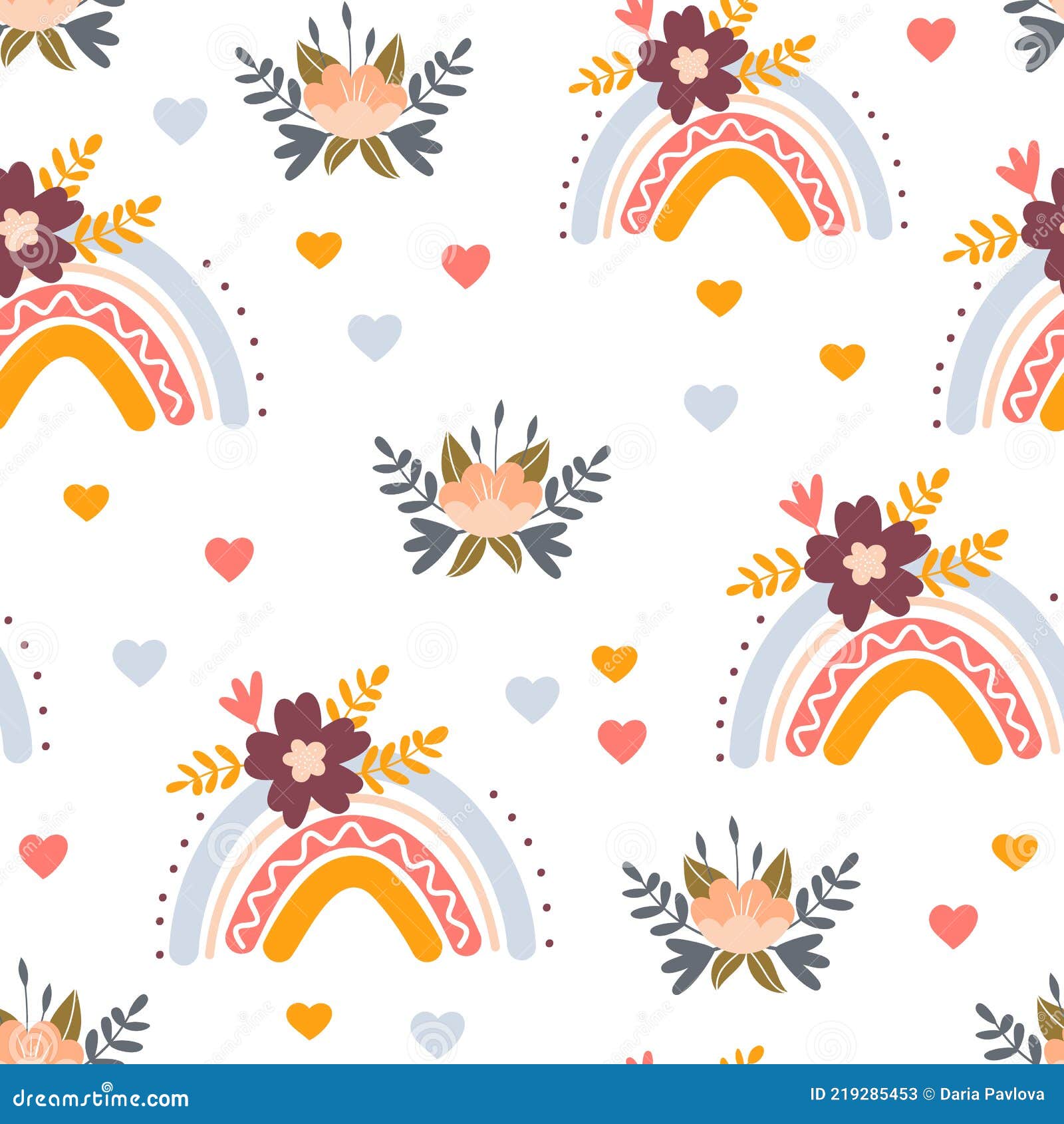 Rainbow Kids Stick Figure Cartoon | CartoonDealer.com #214609365