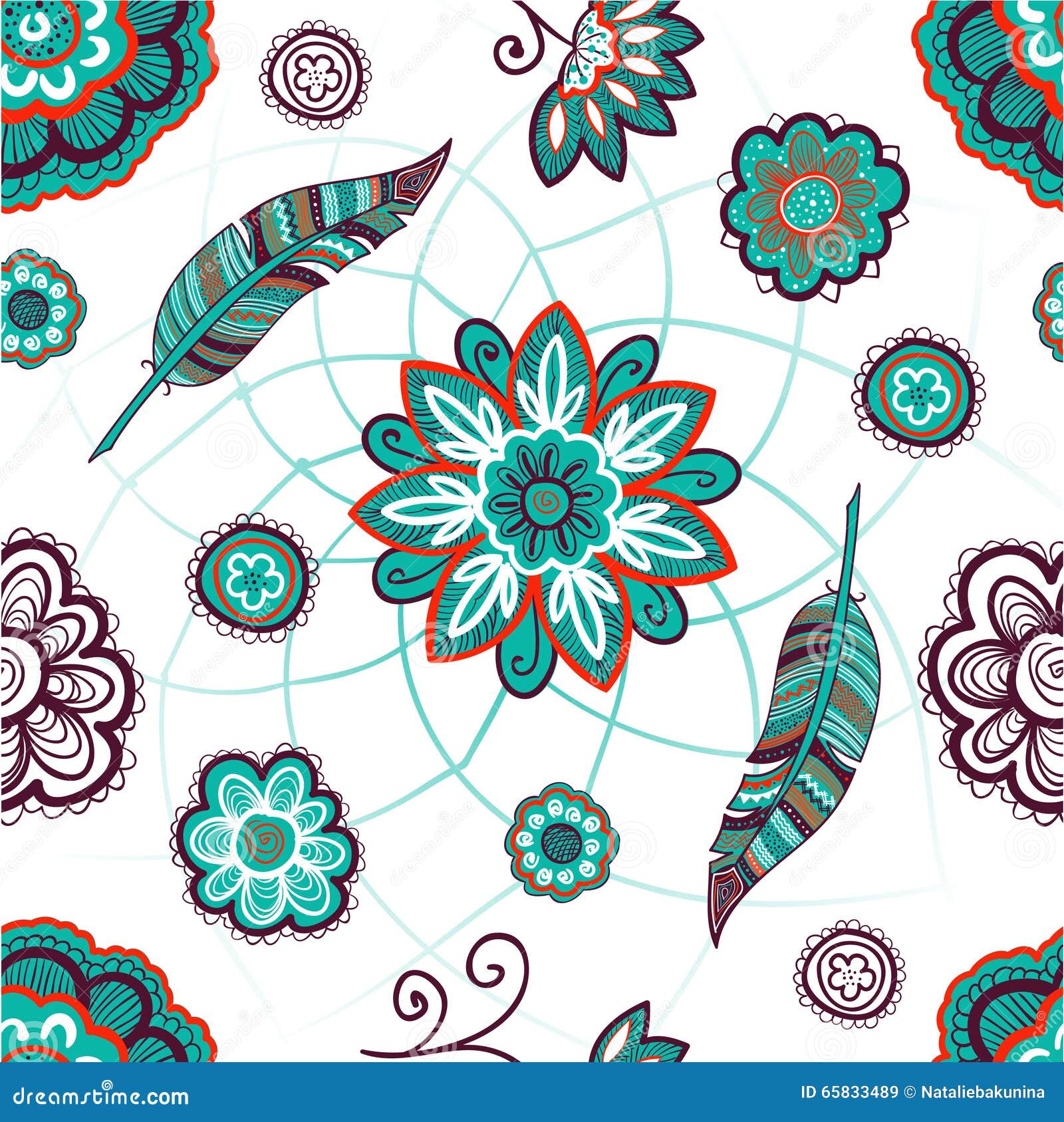 Boho seamless pattern. stock vector. Illustration of decoration - 65833489