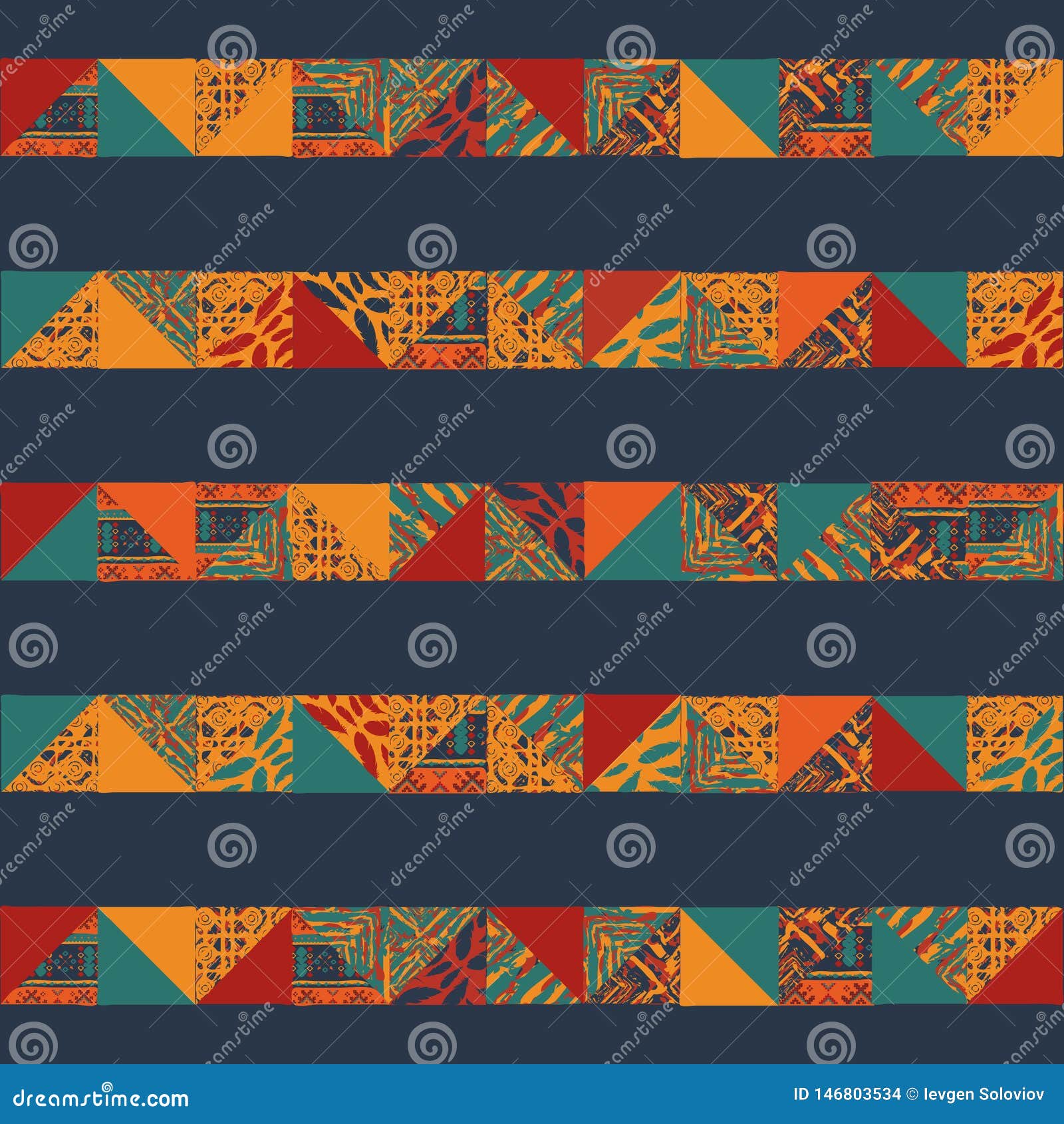 Boho Seamless Squares Lines Stock Vector - Illustration of africa ...