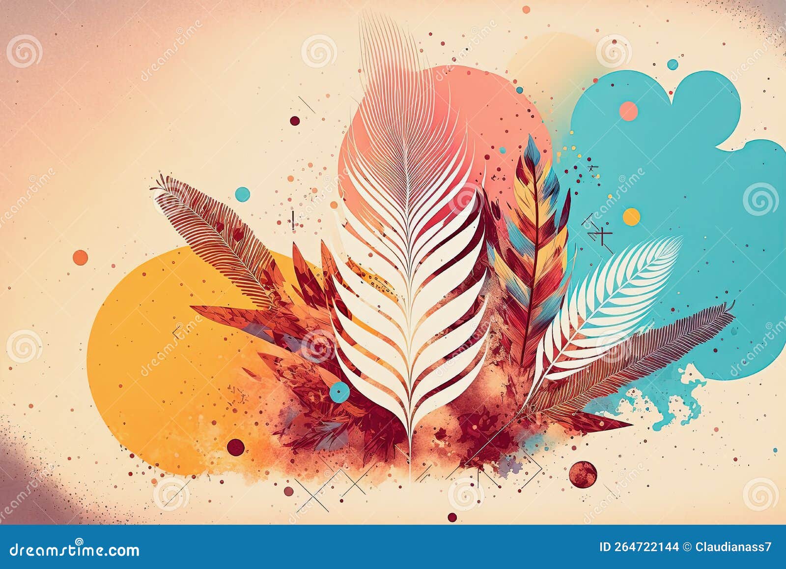 Boho Style Background, Ai Generative Illustration Stock Illustration ...