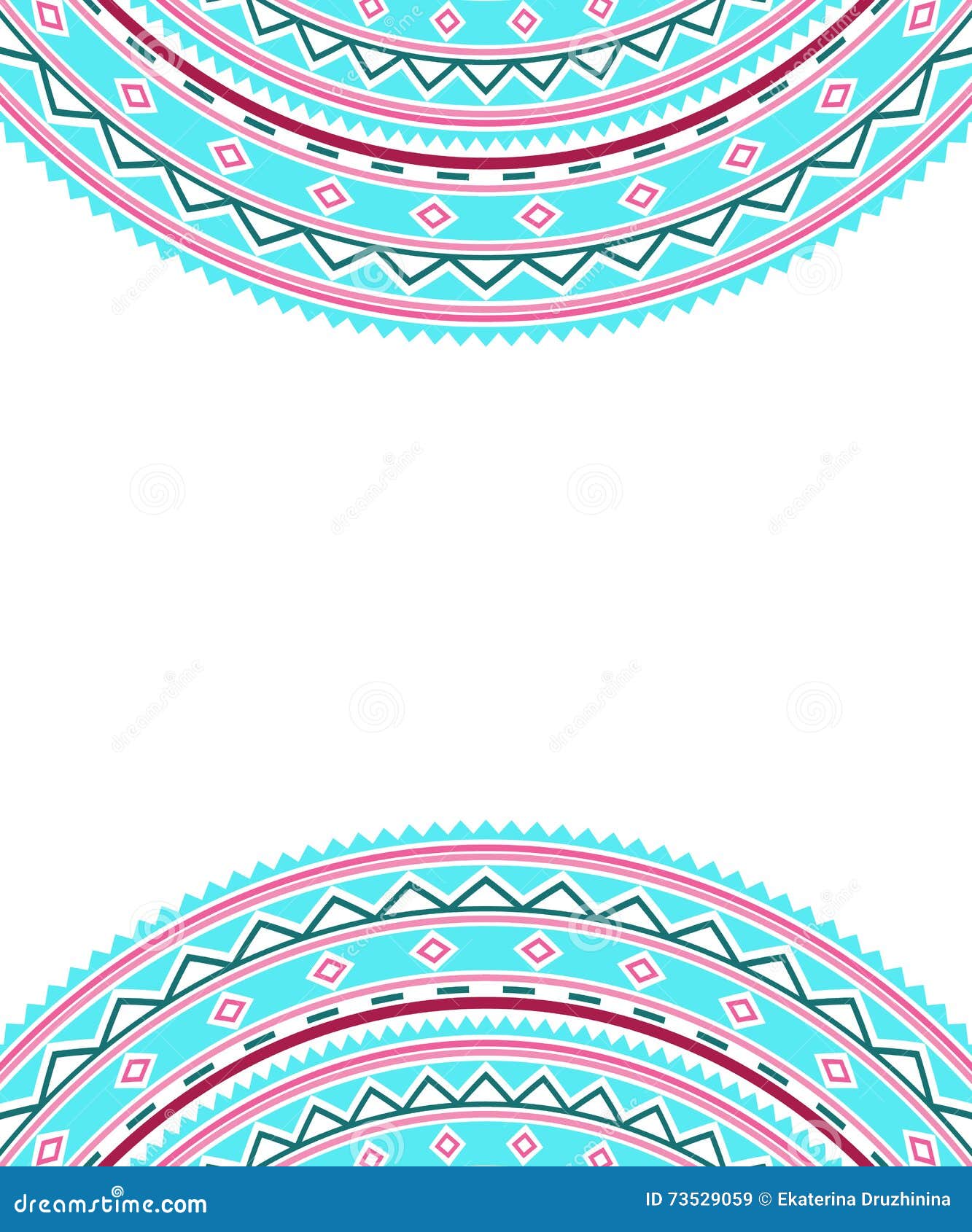 Boho Style Decorative Border Stock Vector - Illustration of drawn ...