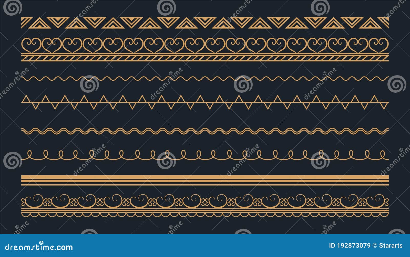 Boho Style Ethnic Borders Pattern Set Design Stock Vector ...
