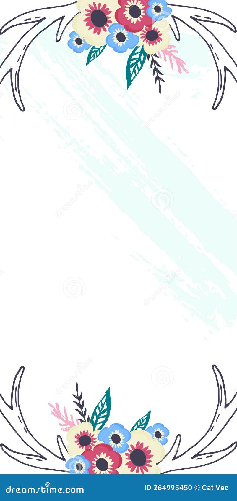 Boho Style Flyer, Vector Illustration. Vintage Postcard Design ...