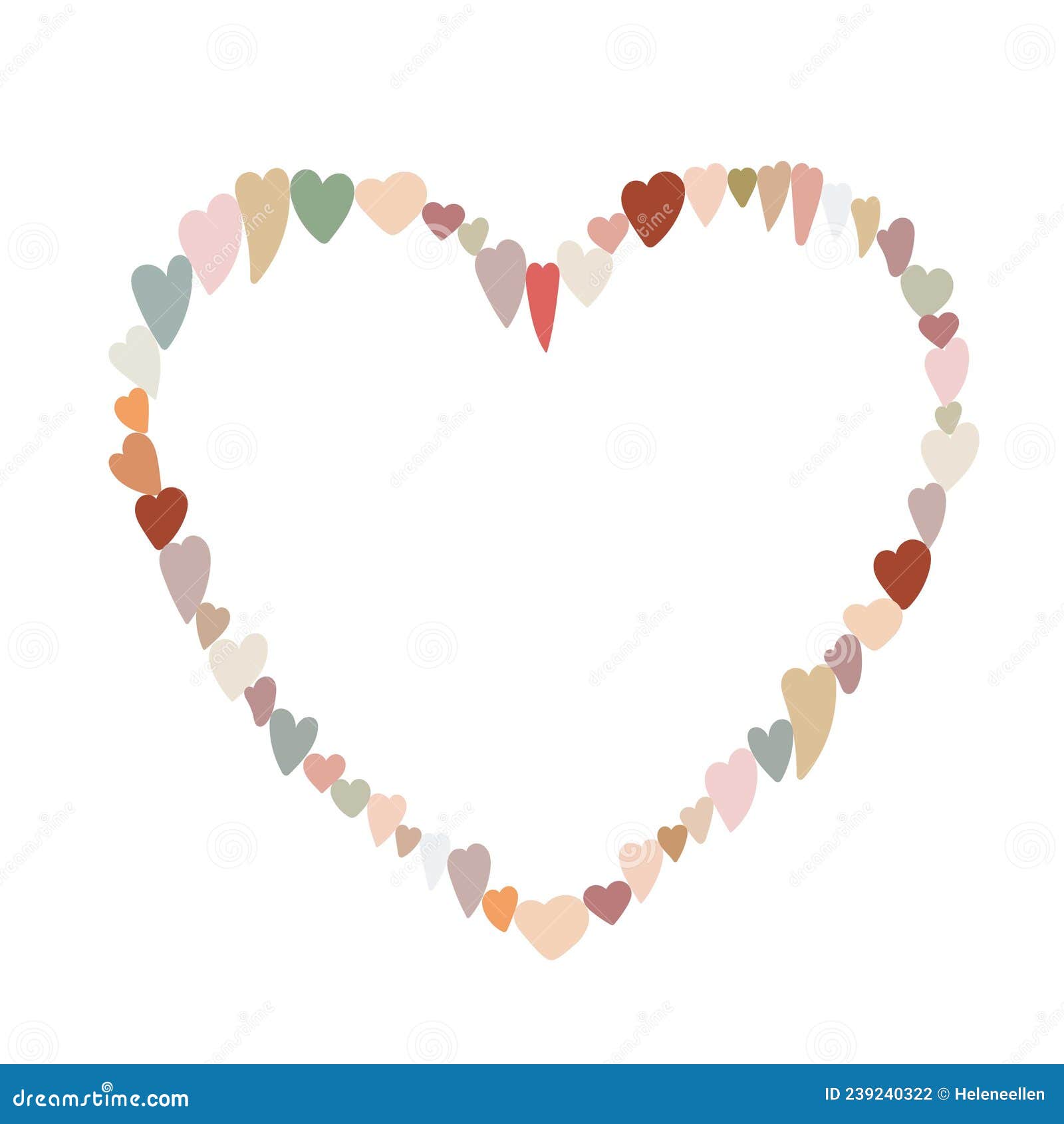 Boho Style Frame in the Form of Heart Simple Vector Illustration in ...