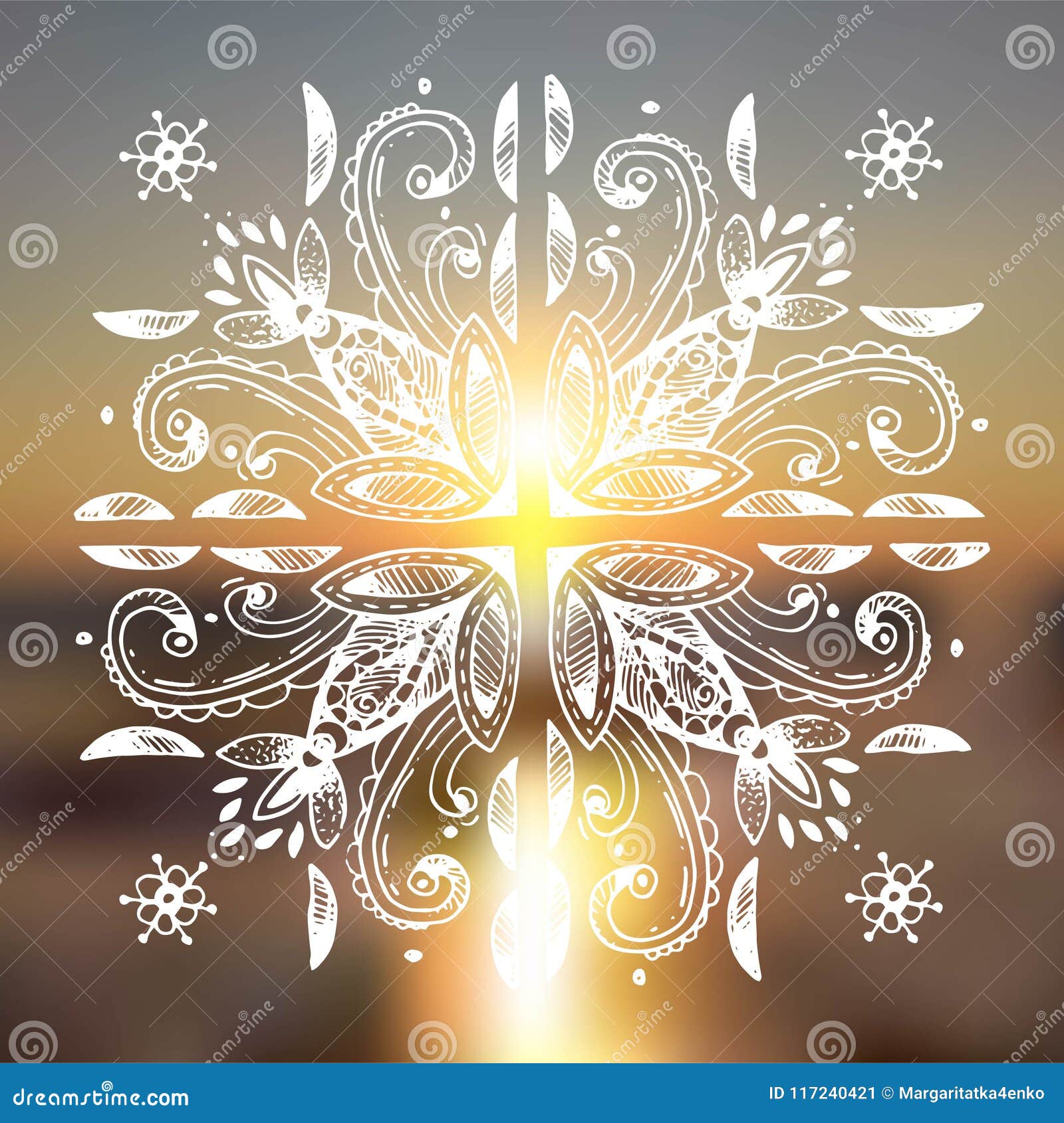 Boho Style Graphic Elements. Beautiful Hand Drawn Illustration Stock ...