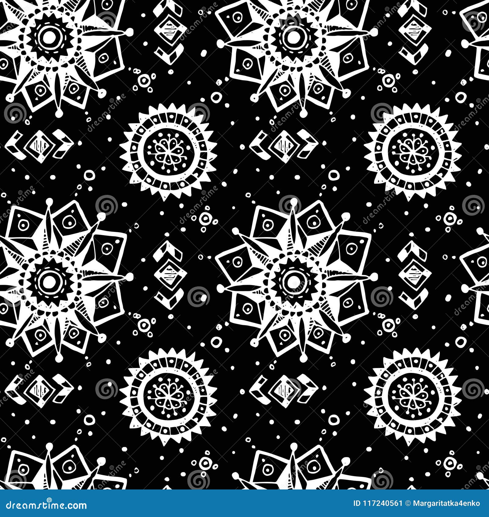 Boho Style Graphic Elements. Beautiful Hand Drawn Illustration Stock ...