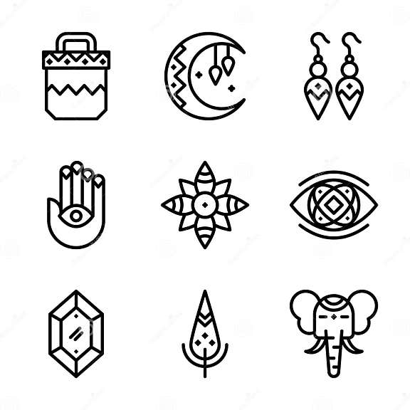 Boho style icon stock illustration. Illustration of feather - 167628823