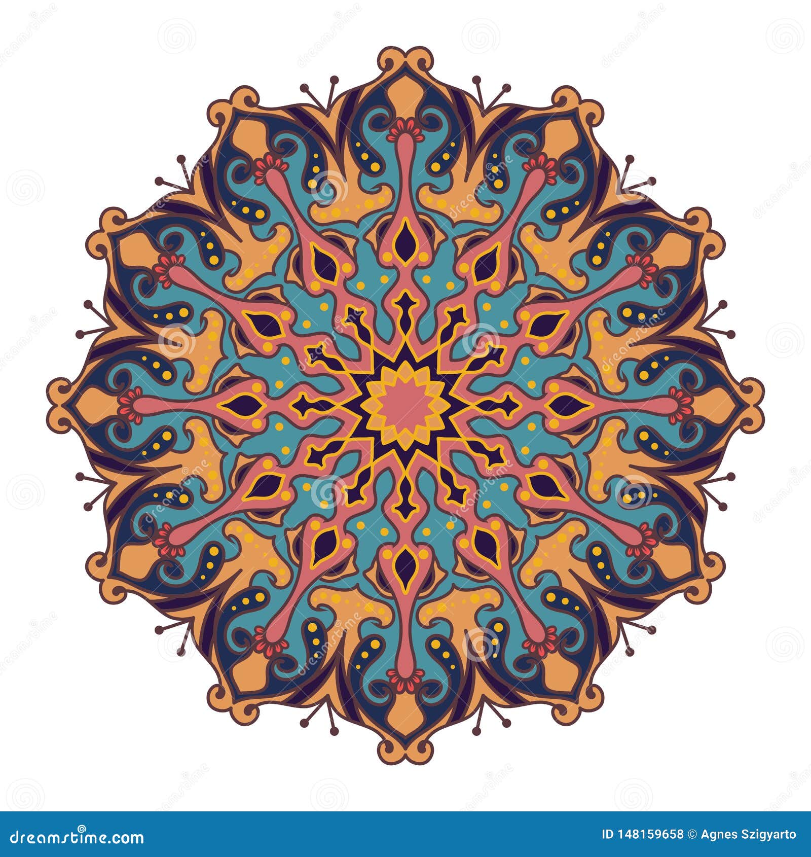 Boho style mandala pattern stock vector. Illustration of peaceful ...