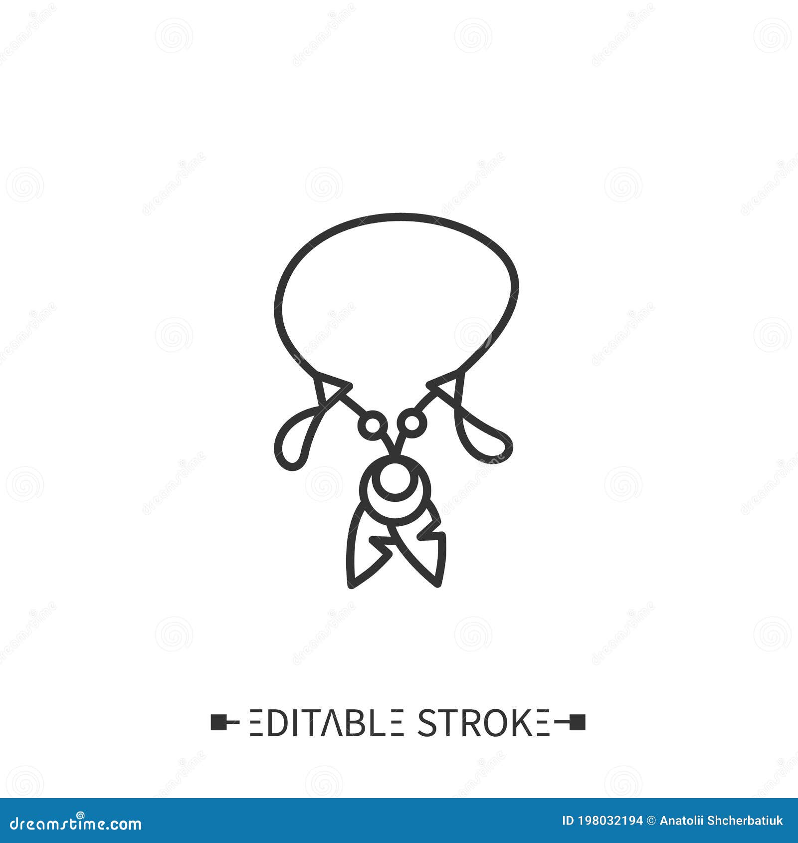 Boho Style Necklace Line Icon. Editable Vector Stock Vector ... Boho Style Necklace Line Icon. Editable Vector Stock Vector ...