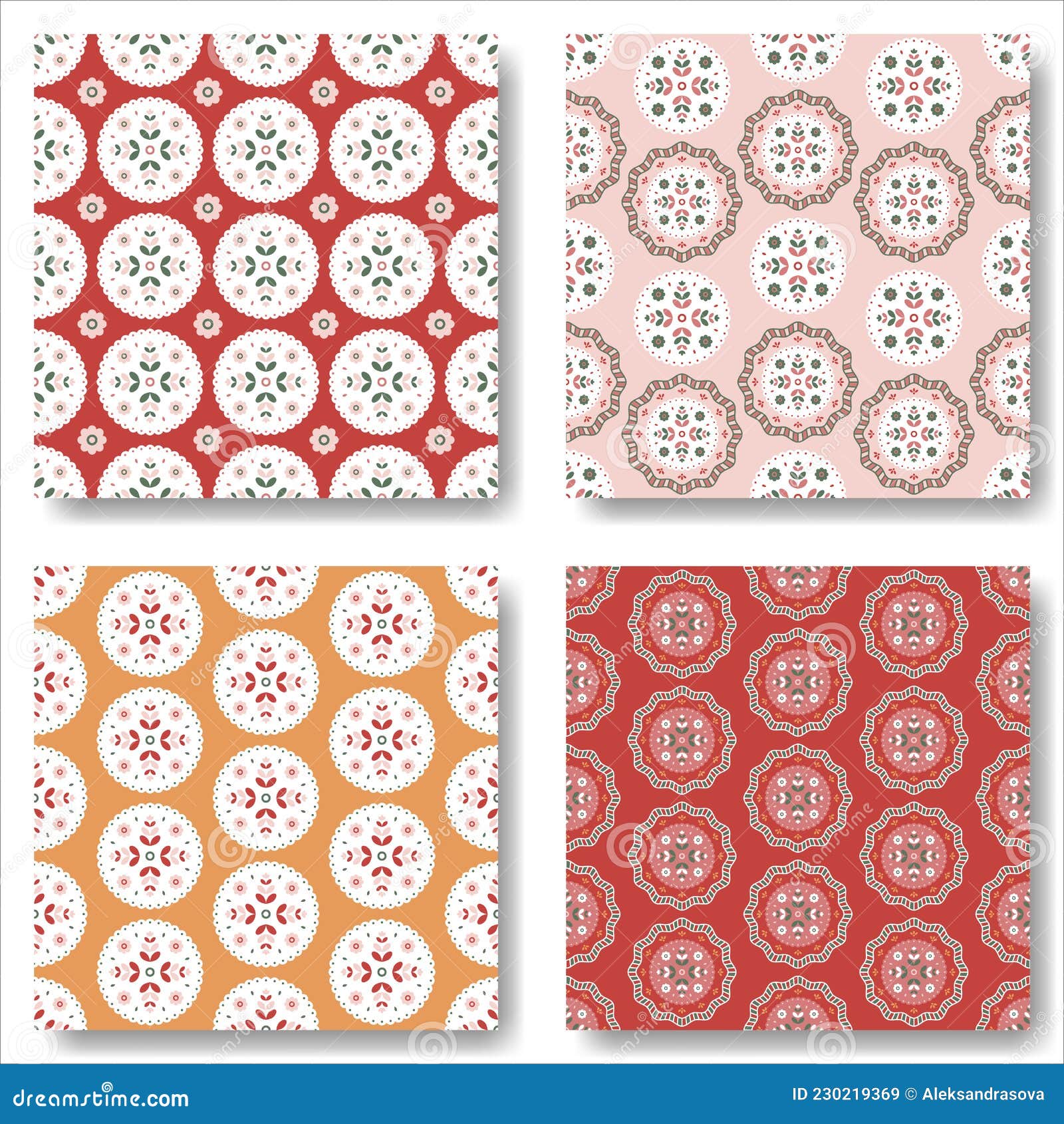 Boho Style Seamless Pattern Set. Cute and Cozy Cottagecore Vector ...