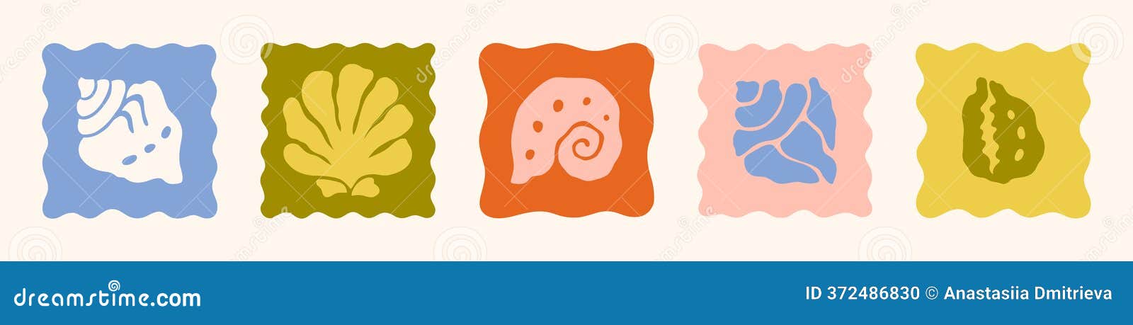 Set Of Seashells Icons In A Trendy Minimal Linear Style. Vector ...