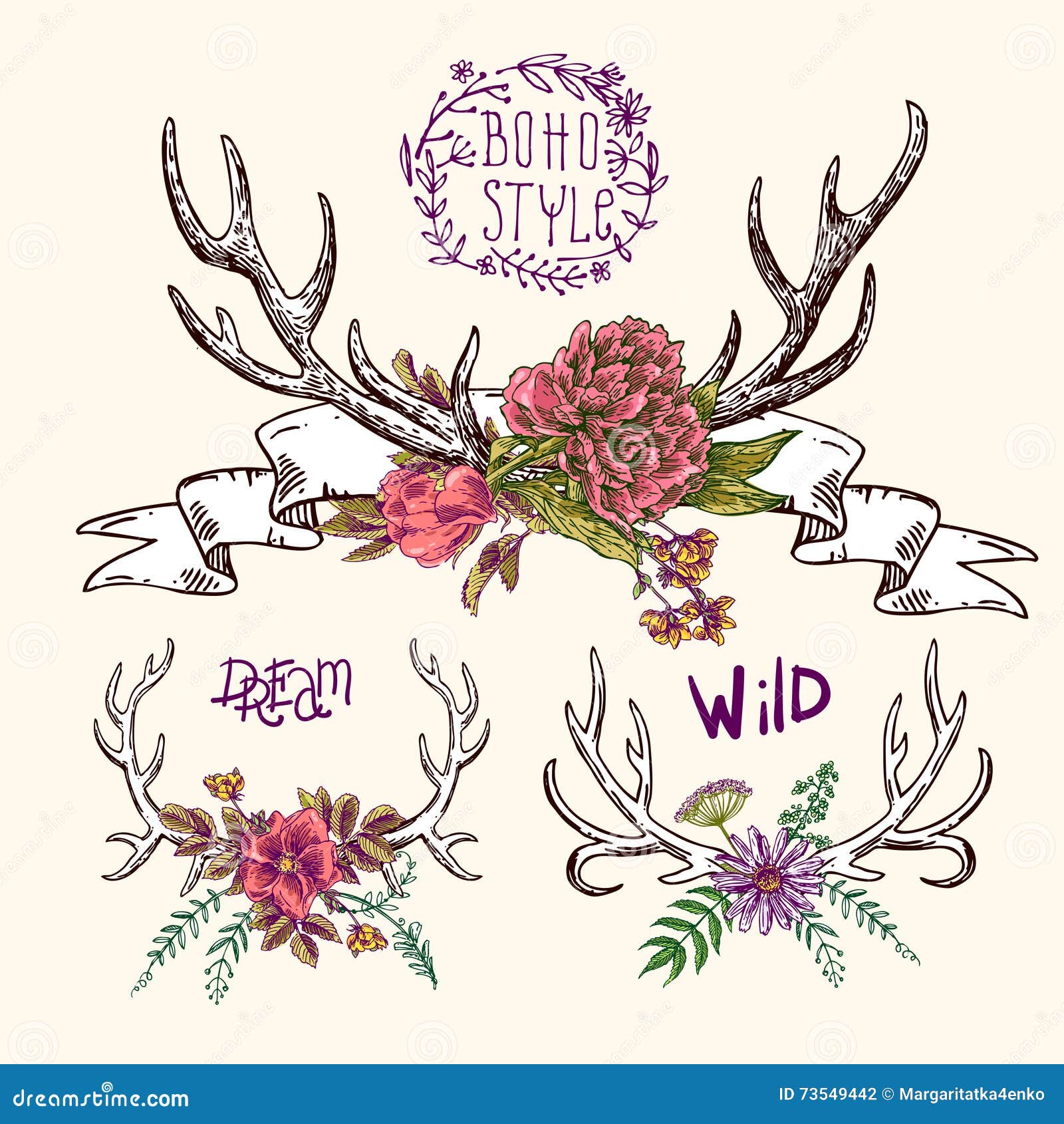 Boho vector illustration. stock vector. Illustration of element - 73549442