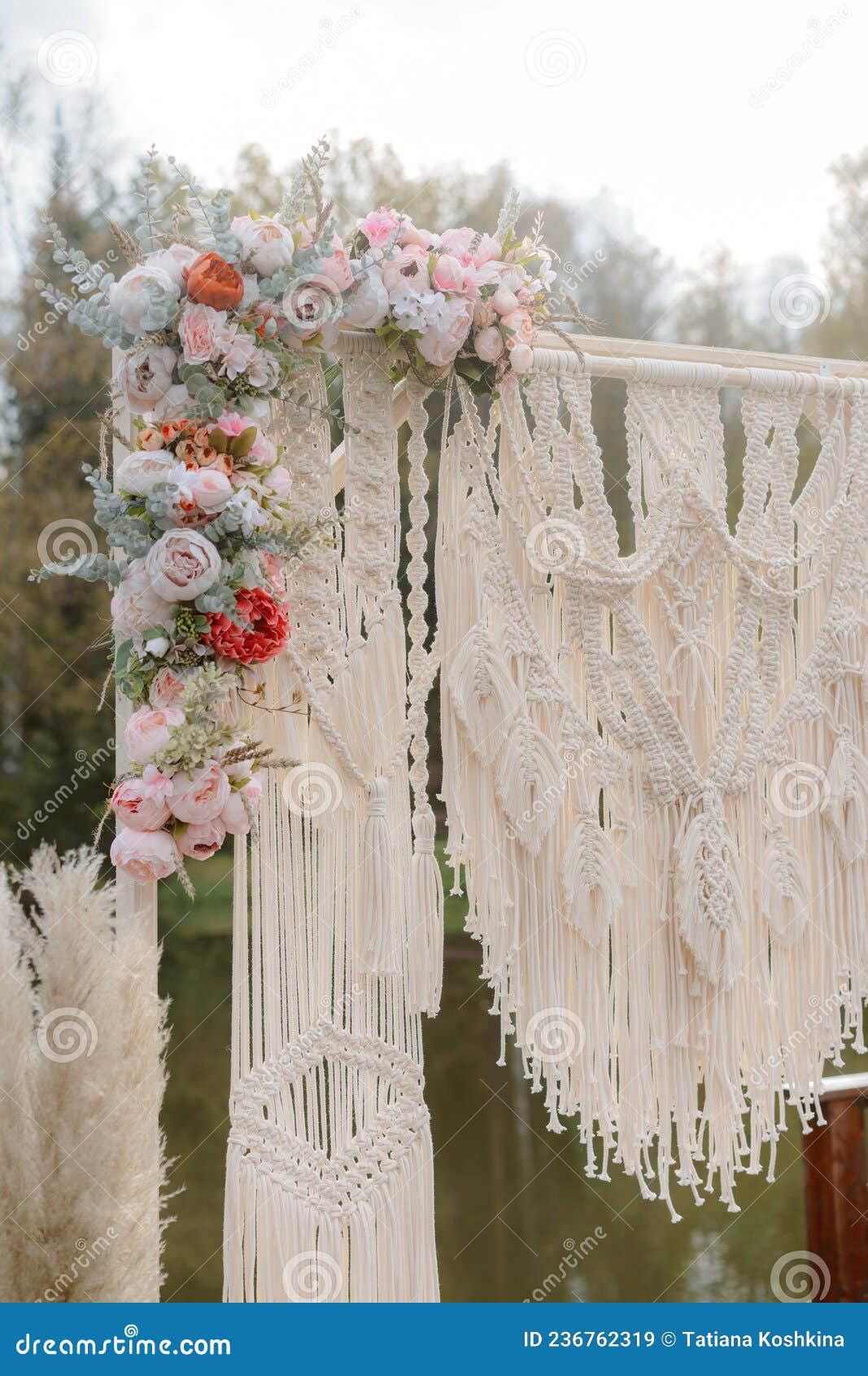 Boho Wedding Reception Area Stock Image - Image of green, bucket: 236762319