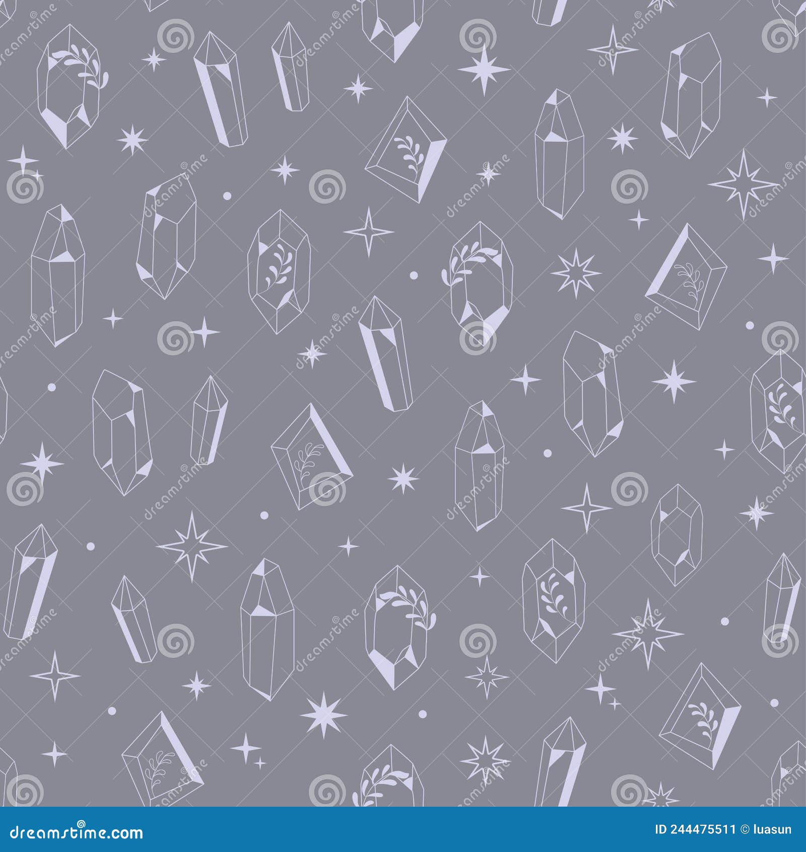 Crystal Symbols / Crystal Stone Line Illustrations / Hand Drawn ...