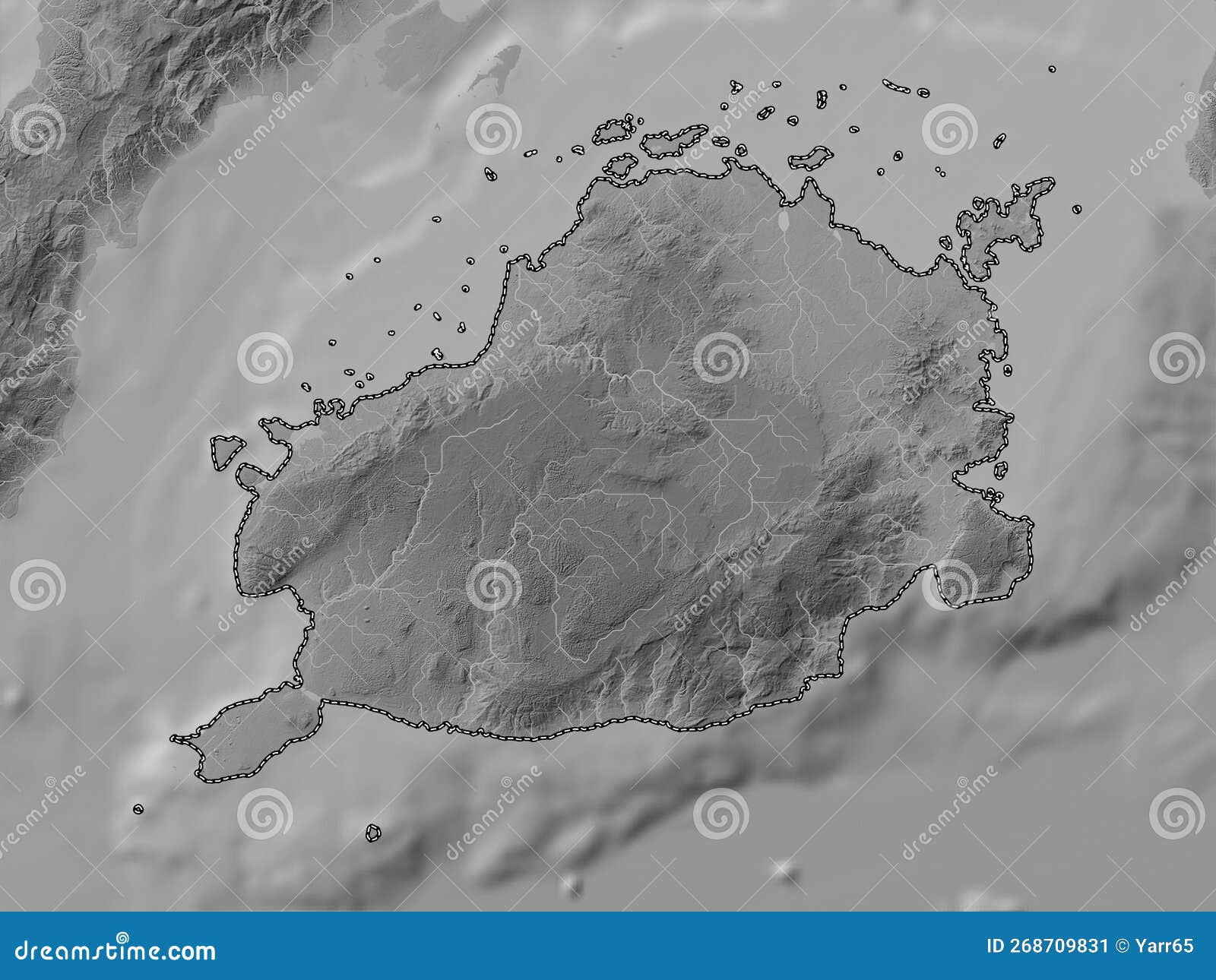 Bohol, Philippines. Grayscale. No Legend Stock Illustration ...