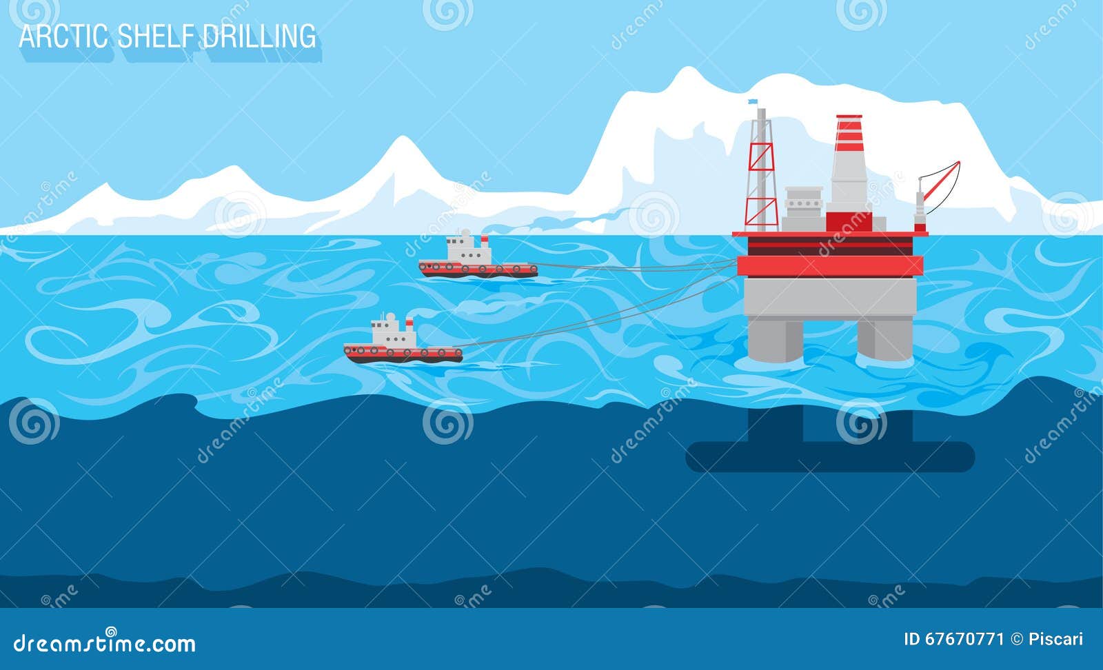 Bohrinsel vektor abbildung. Illustration von arktisch - 67670771