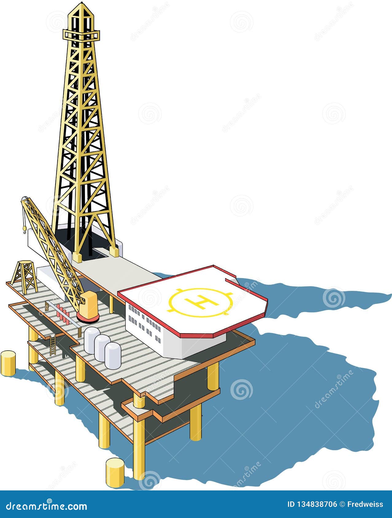 Bohrinsel-Vektor-Illustration Vektor Abbildung - Illustration von ...