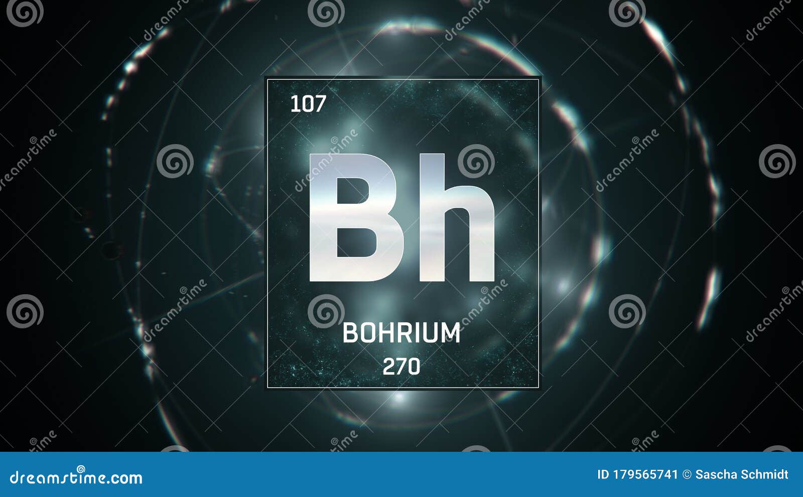 Bohrium As Element 107 of the Periodic Table 3D Illustration on Green ...