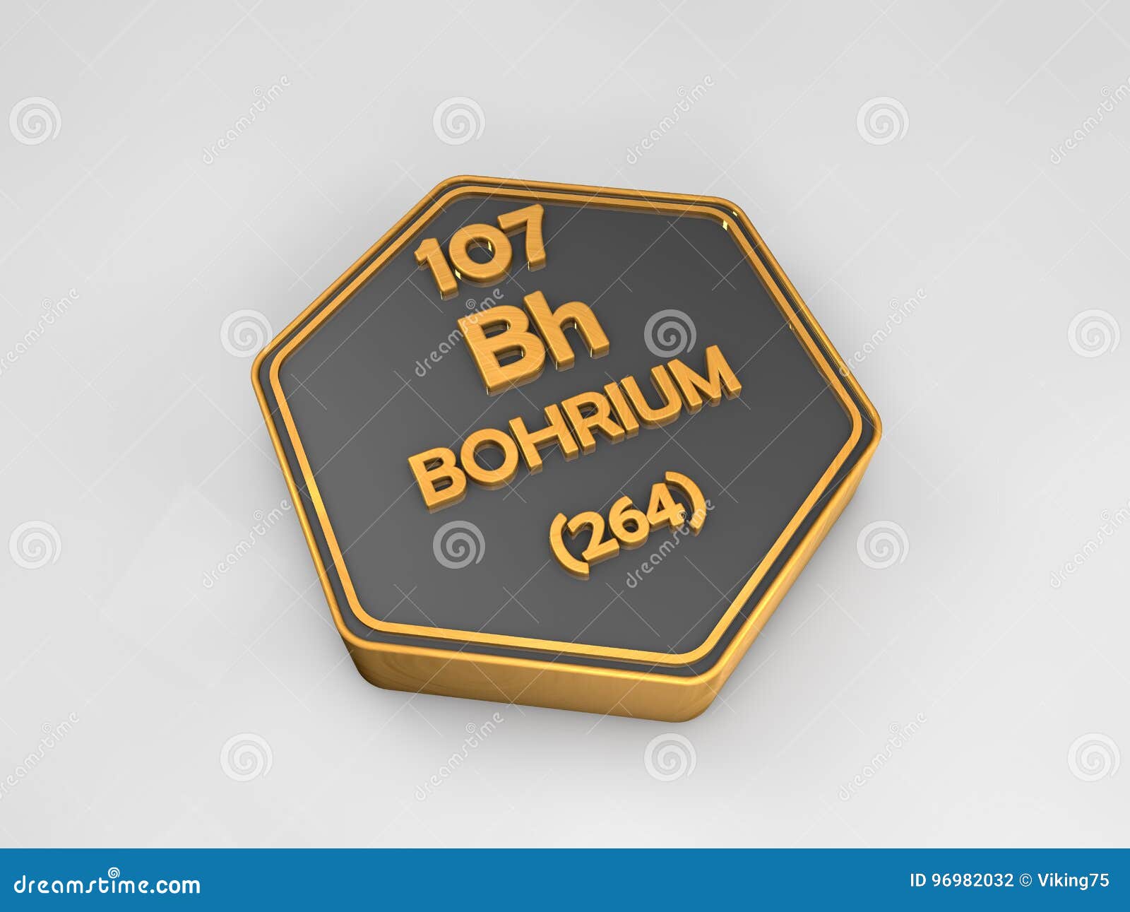 Bohrium - Bh - Chemical Element Periodic Table Hexagonal Shape Stock ...