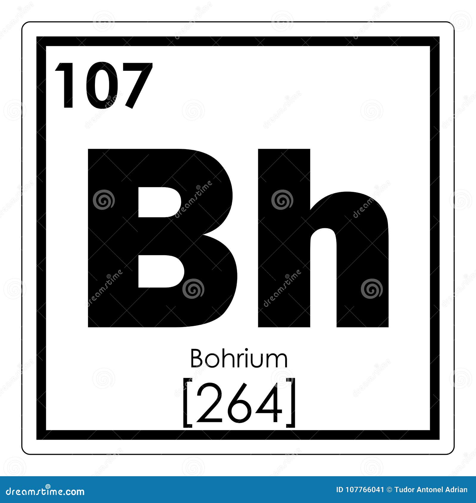 Bohrium Bh Chemical Element. Bohrium Sign With Atomic Number. Chemical ...