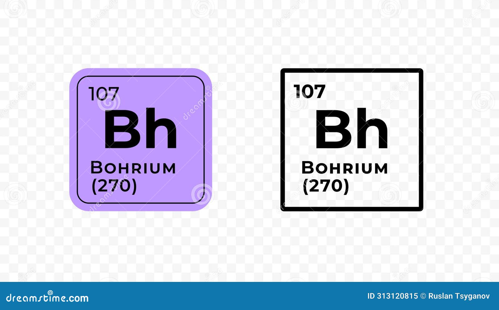 Bohrium, Chemical Element of the Periodic Table Vector Stock Vector ...