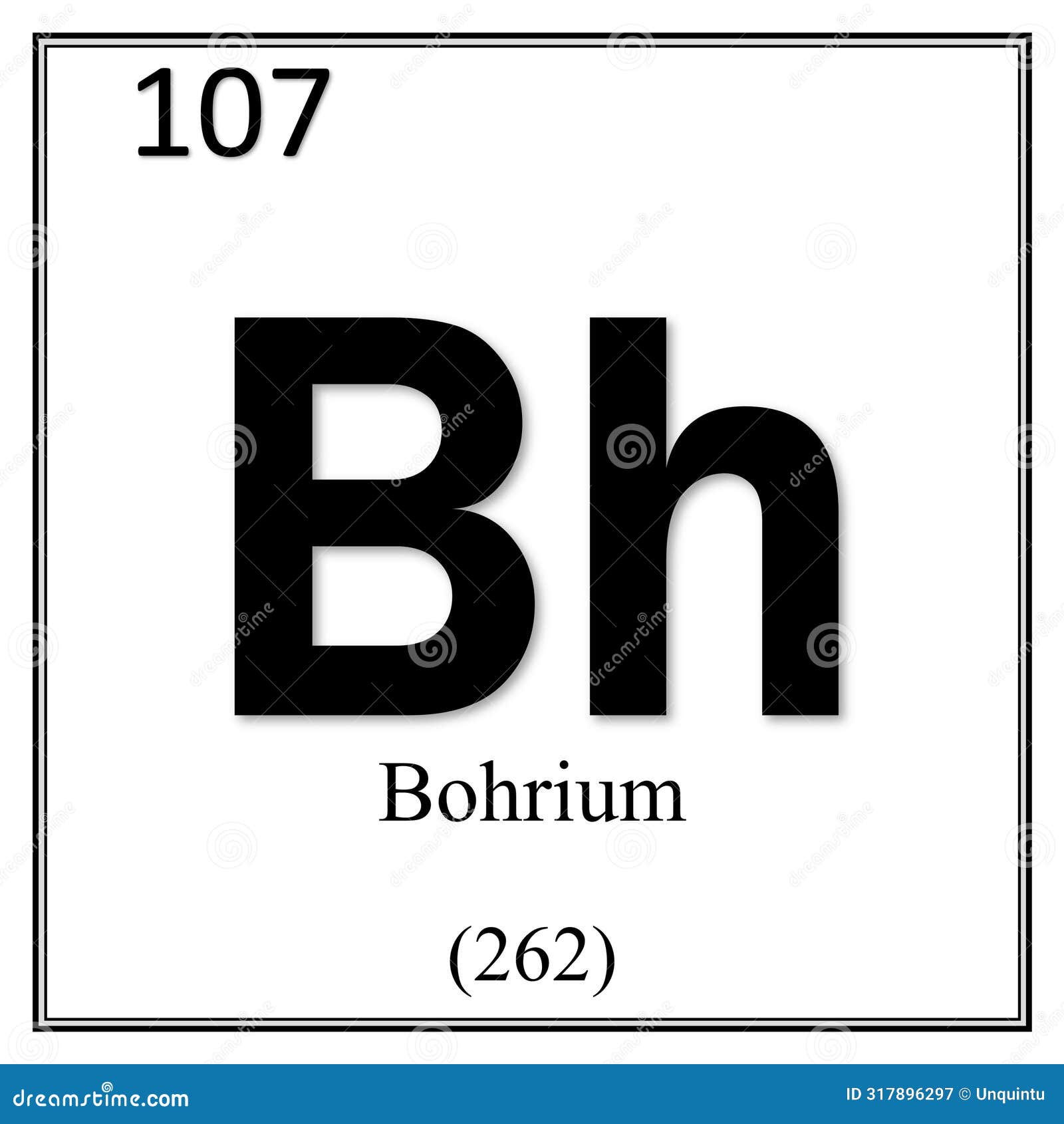 Bohrium Chemical Element Symbol on White Background Stock Illustration ...